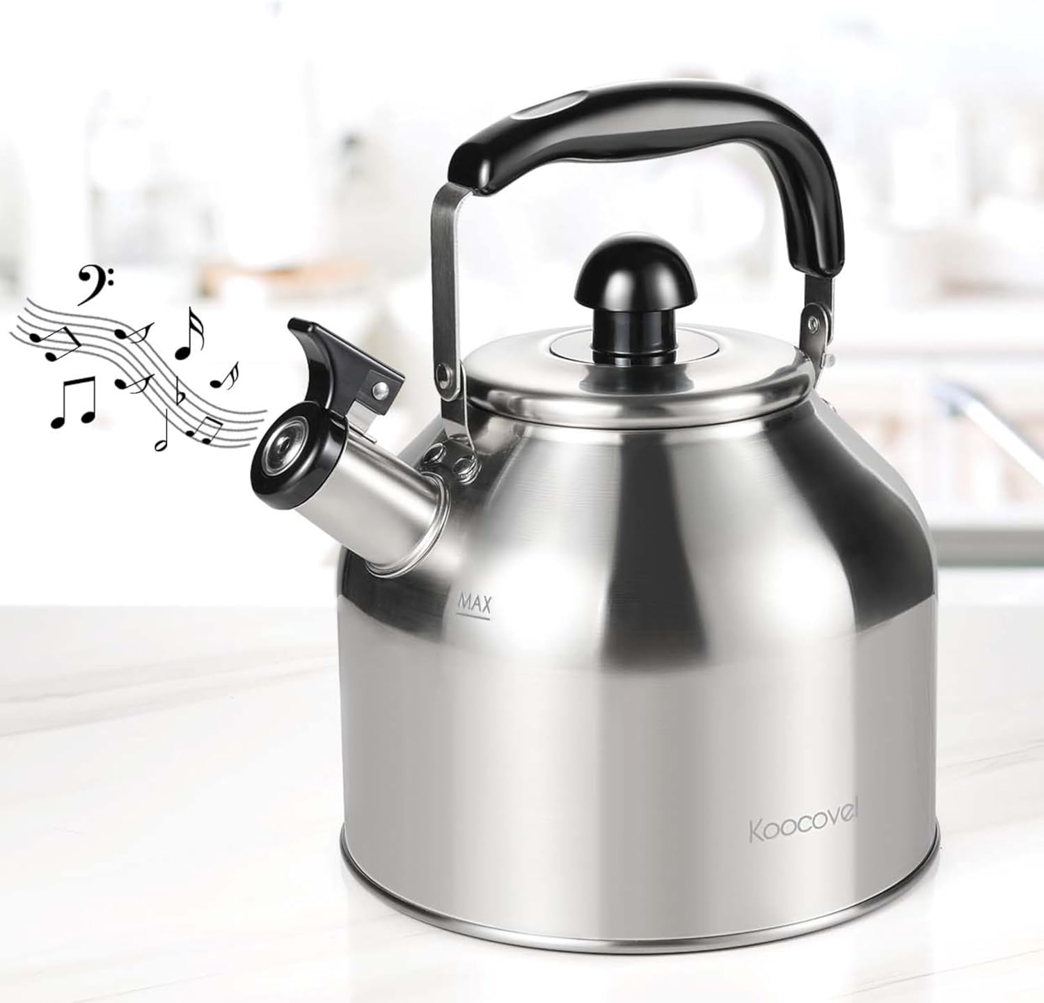 Amazon.com: Koocovel Tea Kettle for Stove Top,304 Stainless Steel Tea ...