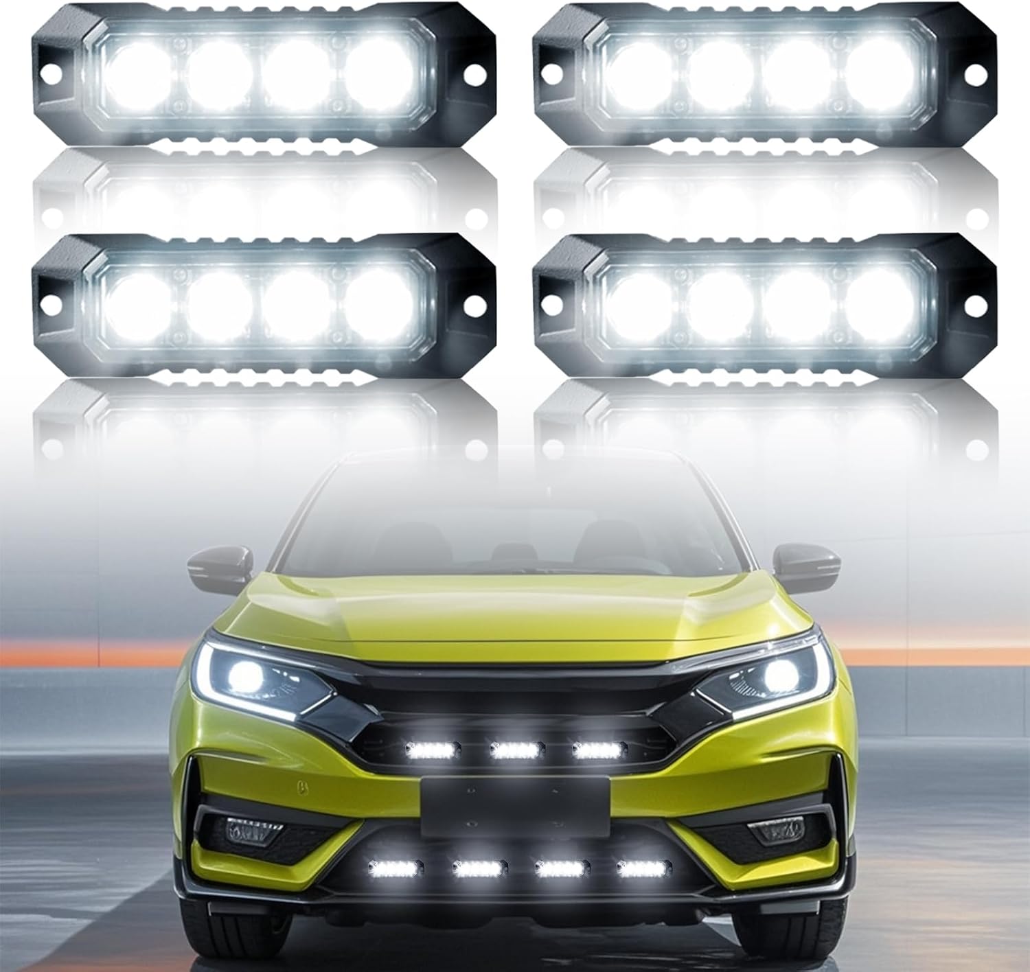 Amazon.com: Nrgedzam 4-LED White Strobe Lights for Trucks, Emergency ...