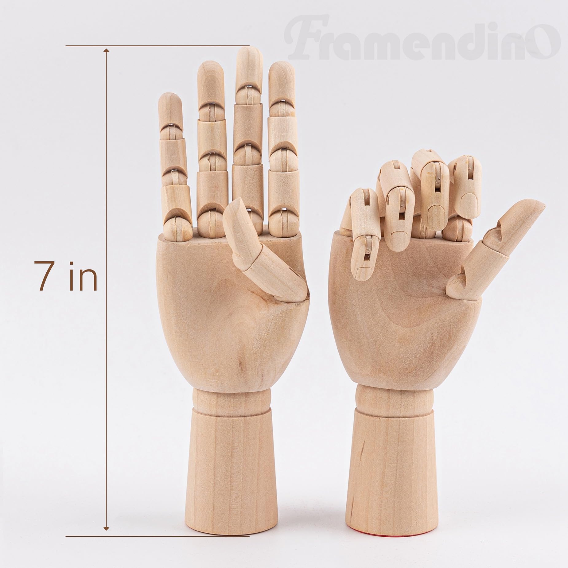 Snapklik.com : 6 Pack 7" Flexible Wood Hand Model Wooden Mannequin ...