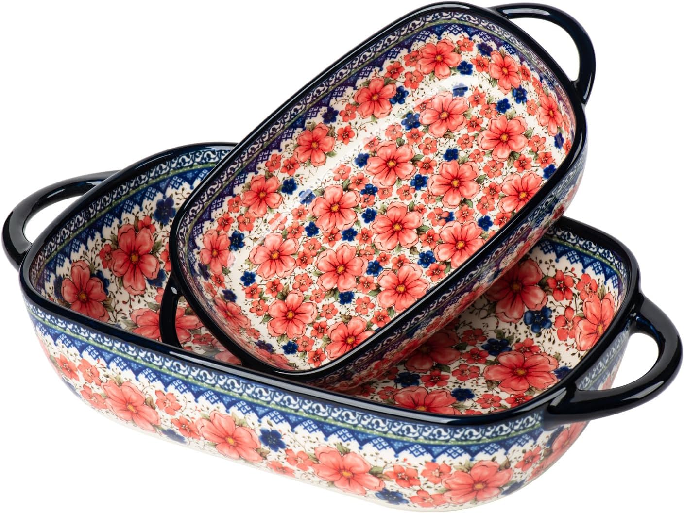 Amazon.com: ONECCI Baking Dish Ceramic Baking Pan Blue Casserole Dish ...