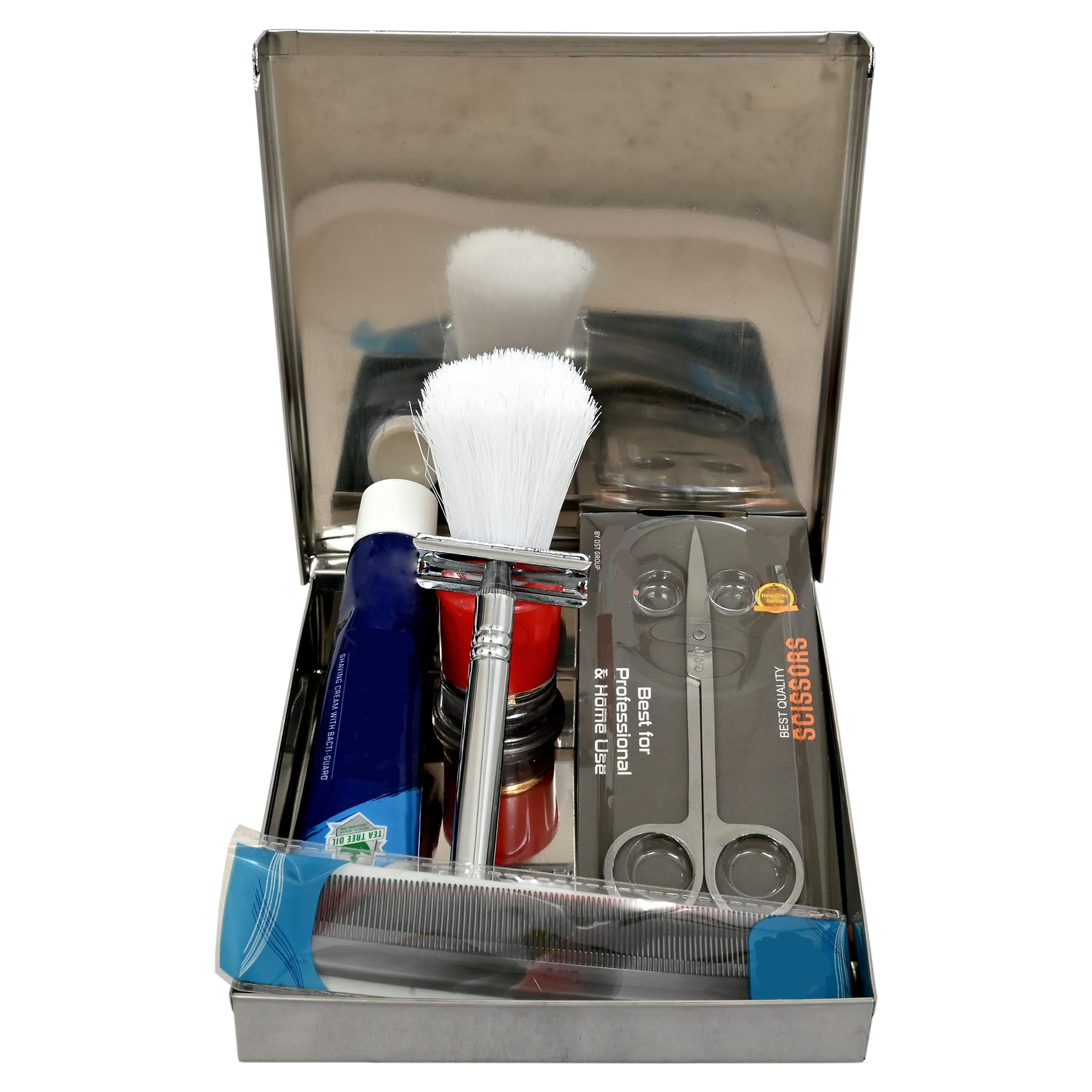 Stainless Steel Shaving Kit - Includes : Shaving Razor/Gel, Comb ...