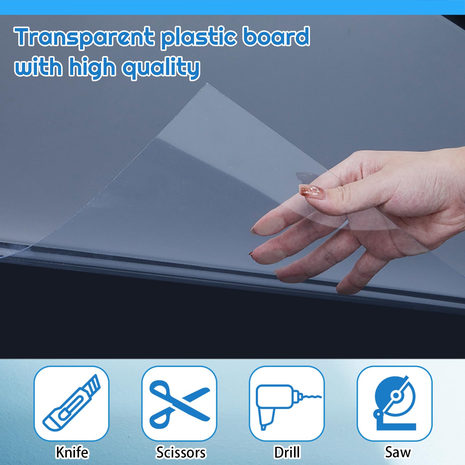 Jetec 16 Pack 36×24" PET Sheets Transparent Clear Flexible Plastic ...