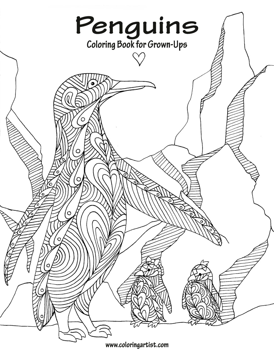 Amazon.com: Penguins Coloring Book for Grown-Ups 1: 9781537164700 ...