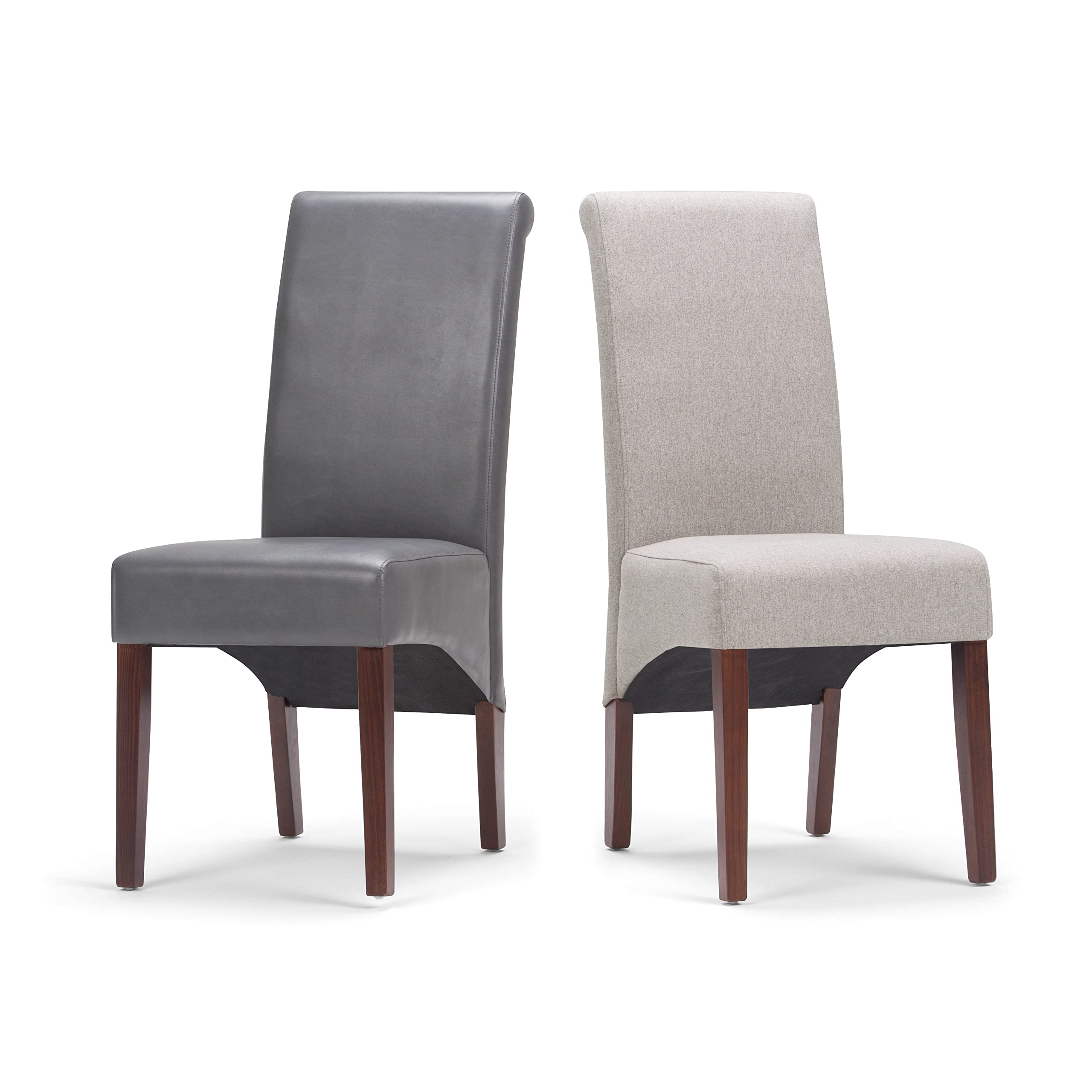SIMPLIHOME Avalon Deluxe Parson Dining Chair (Set of 2), Stone Grey ...