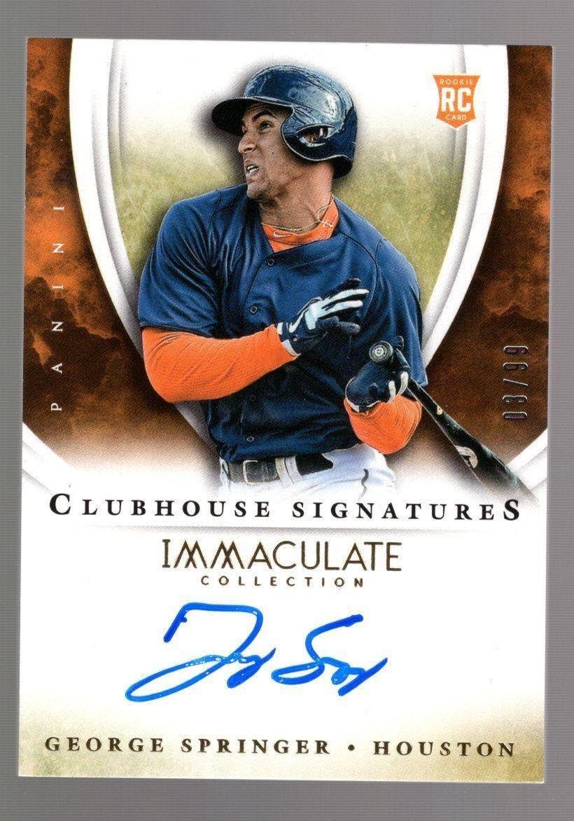 George Springer 2014 Immaculate Clubhouse Signatures On Card Auto #3/99 ...