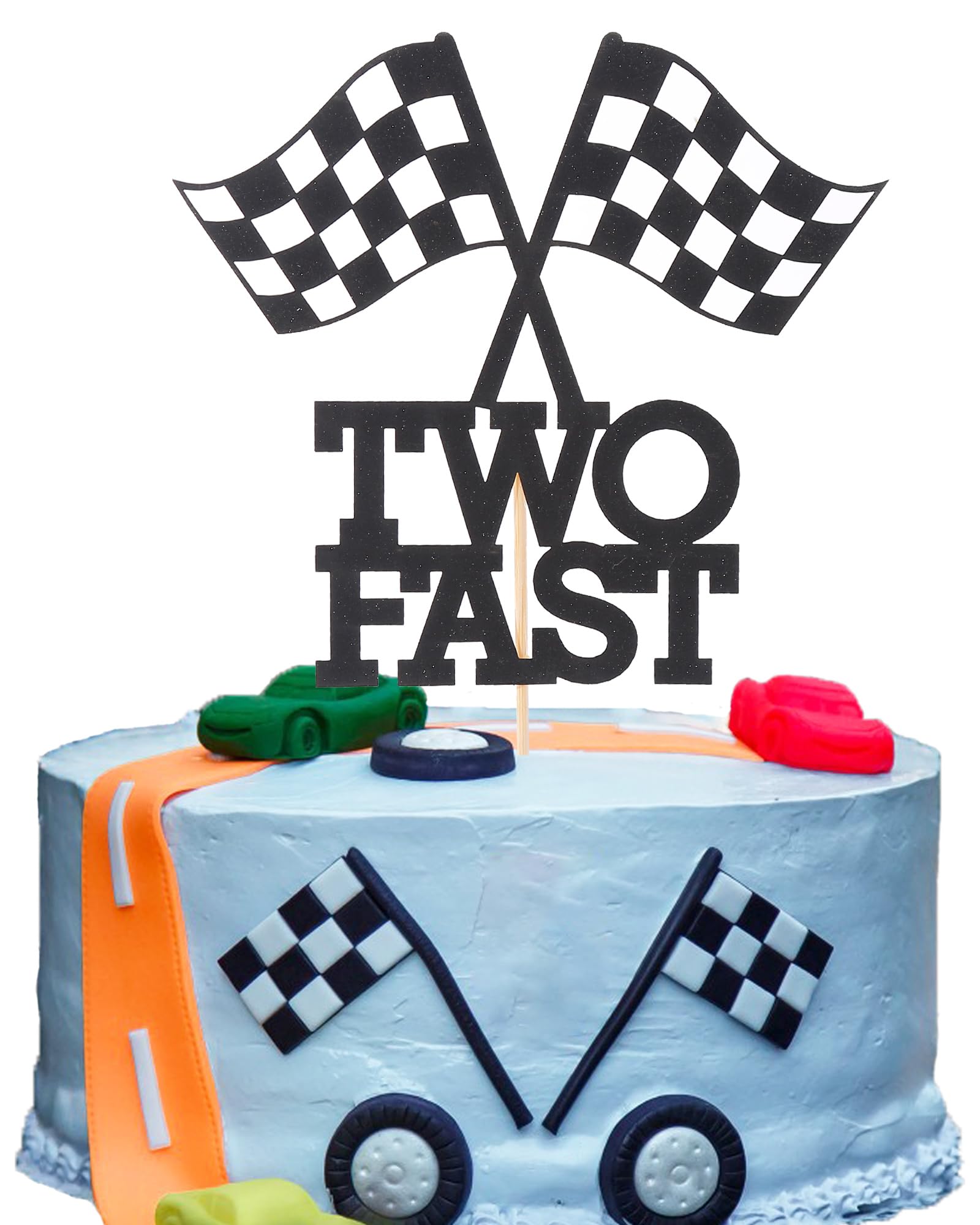Amazon.com: Two Fast Birthday Cake Topper - Race Car Theme 2nd Birthday ...