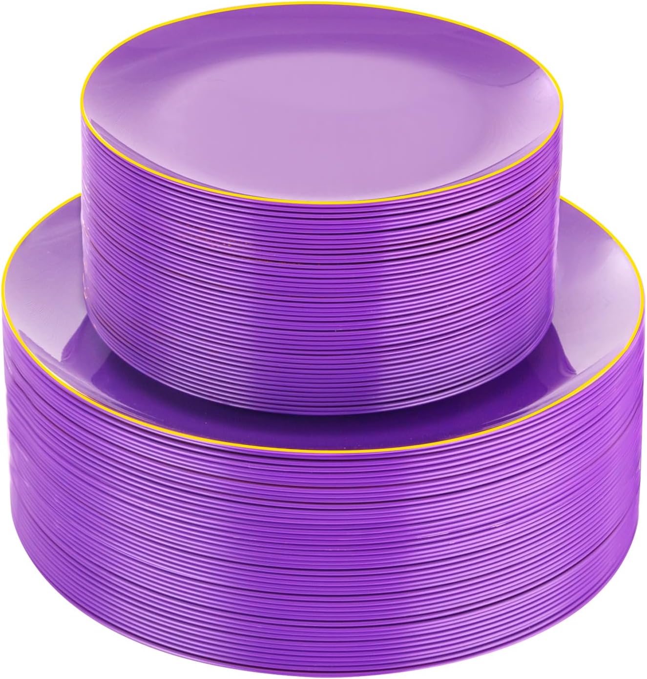 Amazon.com: PULOTE 100PCS Purple Plastic Plates - Disposable Purple and ...