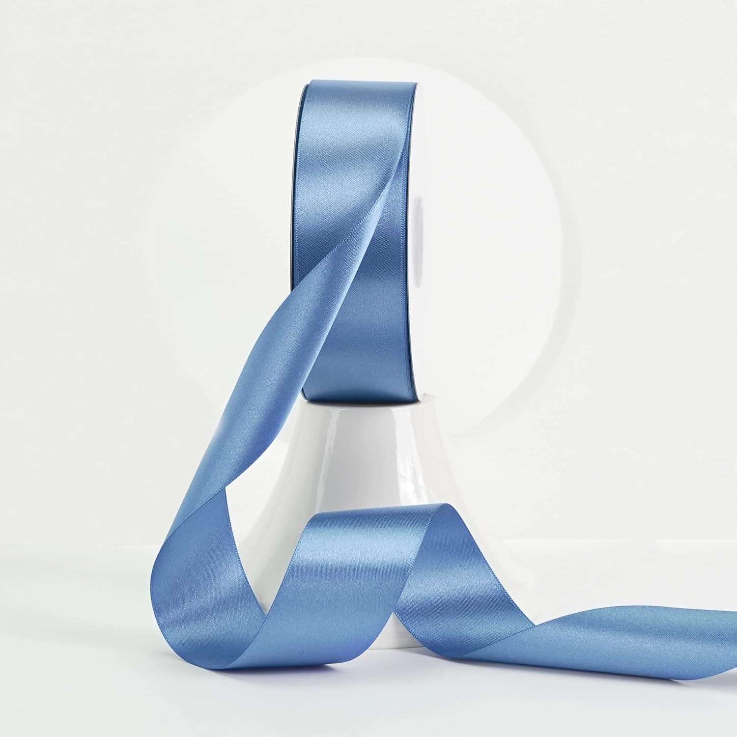 Amazon.com: MEEDEE Smoke Blue Satin Ribbon 1-1/2 Inch Dusty Blue Ribbon ...