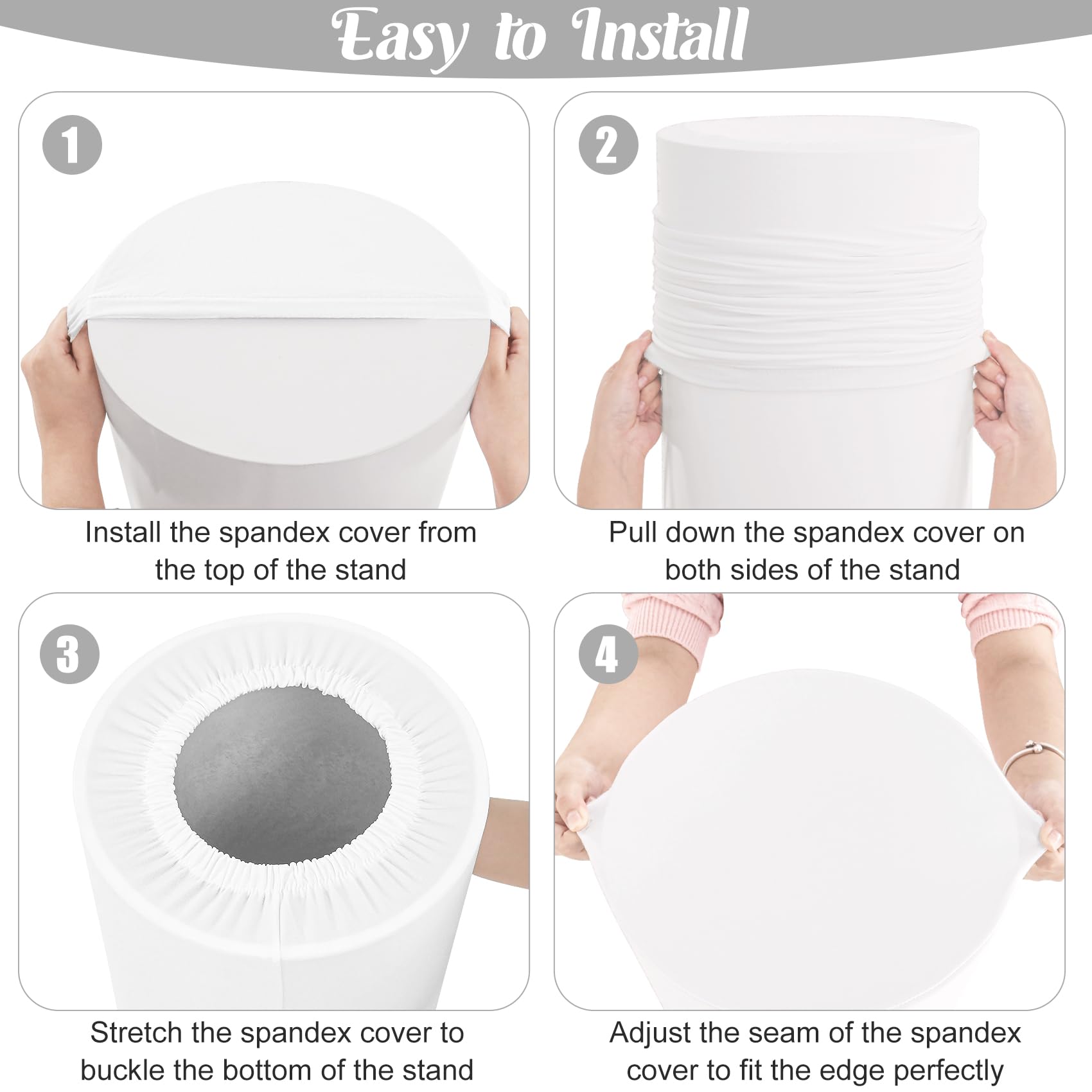 Snapklik.com : Fivenl Spandex Cylinder Pedestal Stand Covers Set Of 5 ...