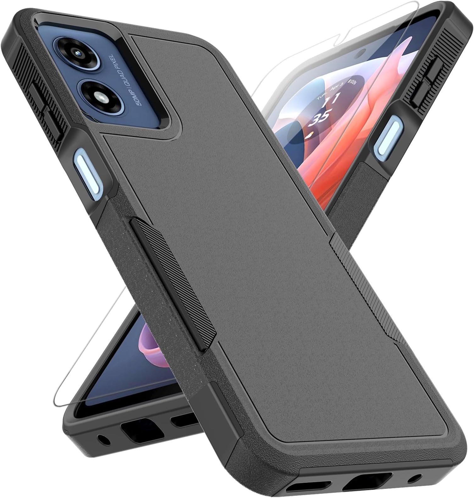 Amazon.com: for Moto G Play 2024 Case: Dual Layer Protective Heavy Duty ...