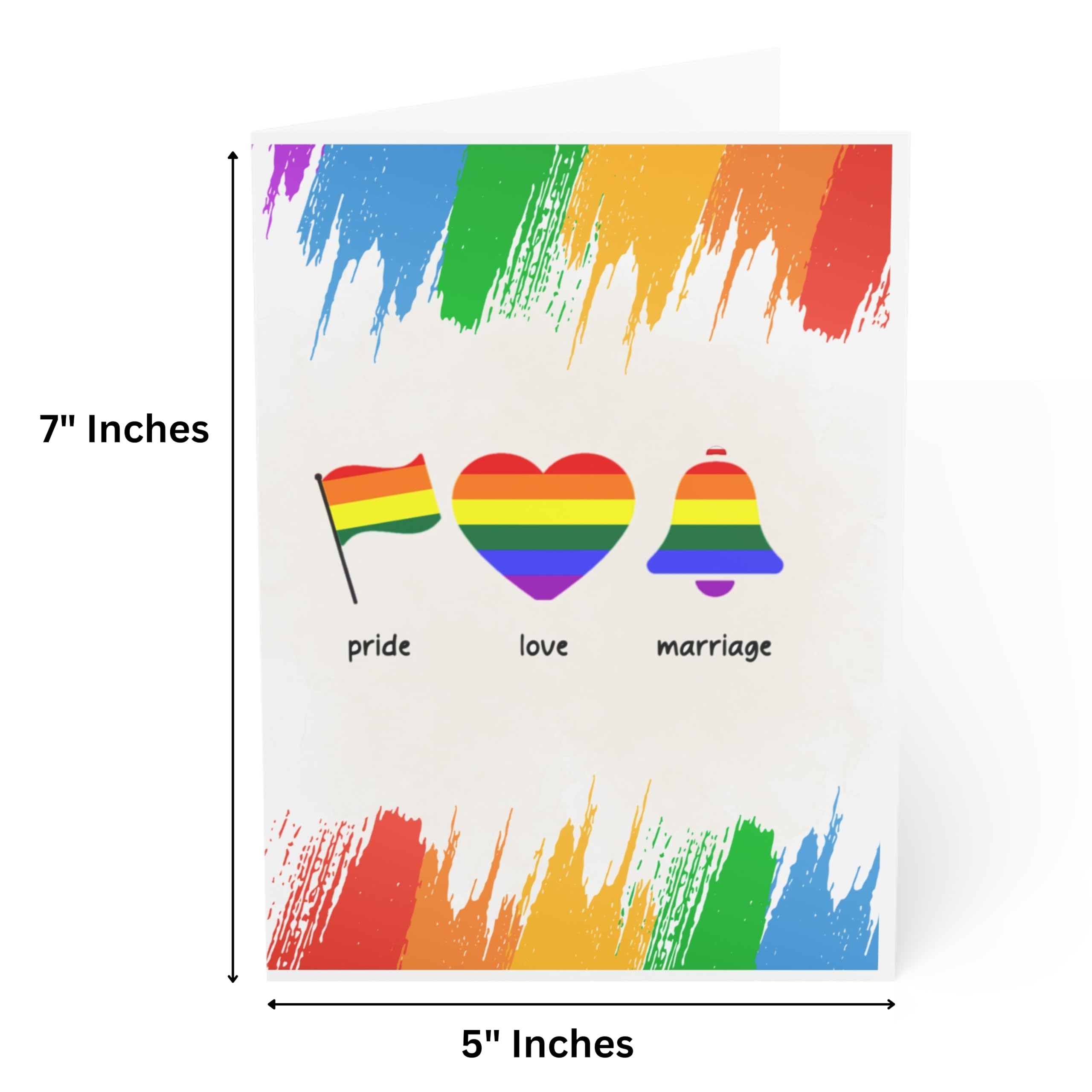 LGBTQ Wedding Cards LGBTQ+ Wedding Card - 5x7 Inch Rainbow Gay ...