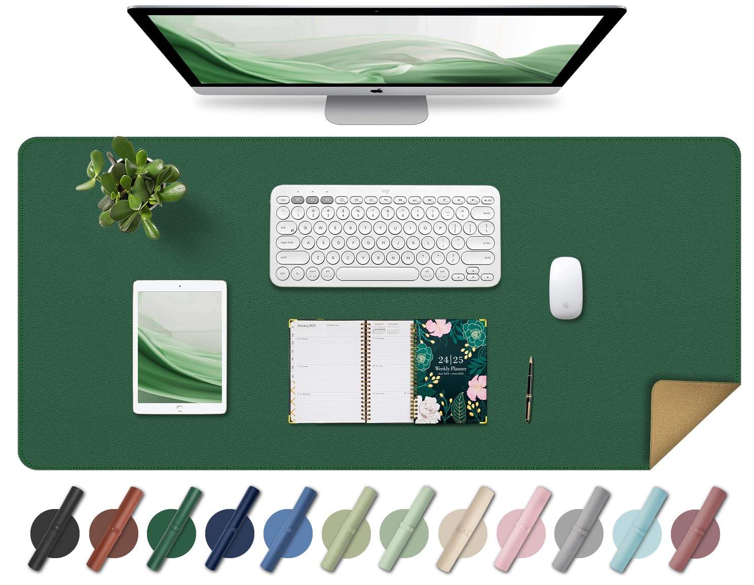 Leather Desk Pad, Office Desk Mat, Non-Slip Large Mouse Pad, Waterproof ...