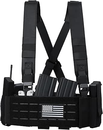 Amazon.com: Rabray Tactical Chest Rig, Low-profile Molle Chest Rig with ...