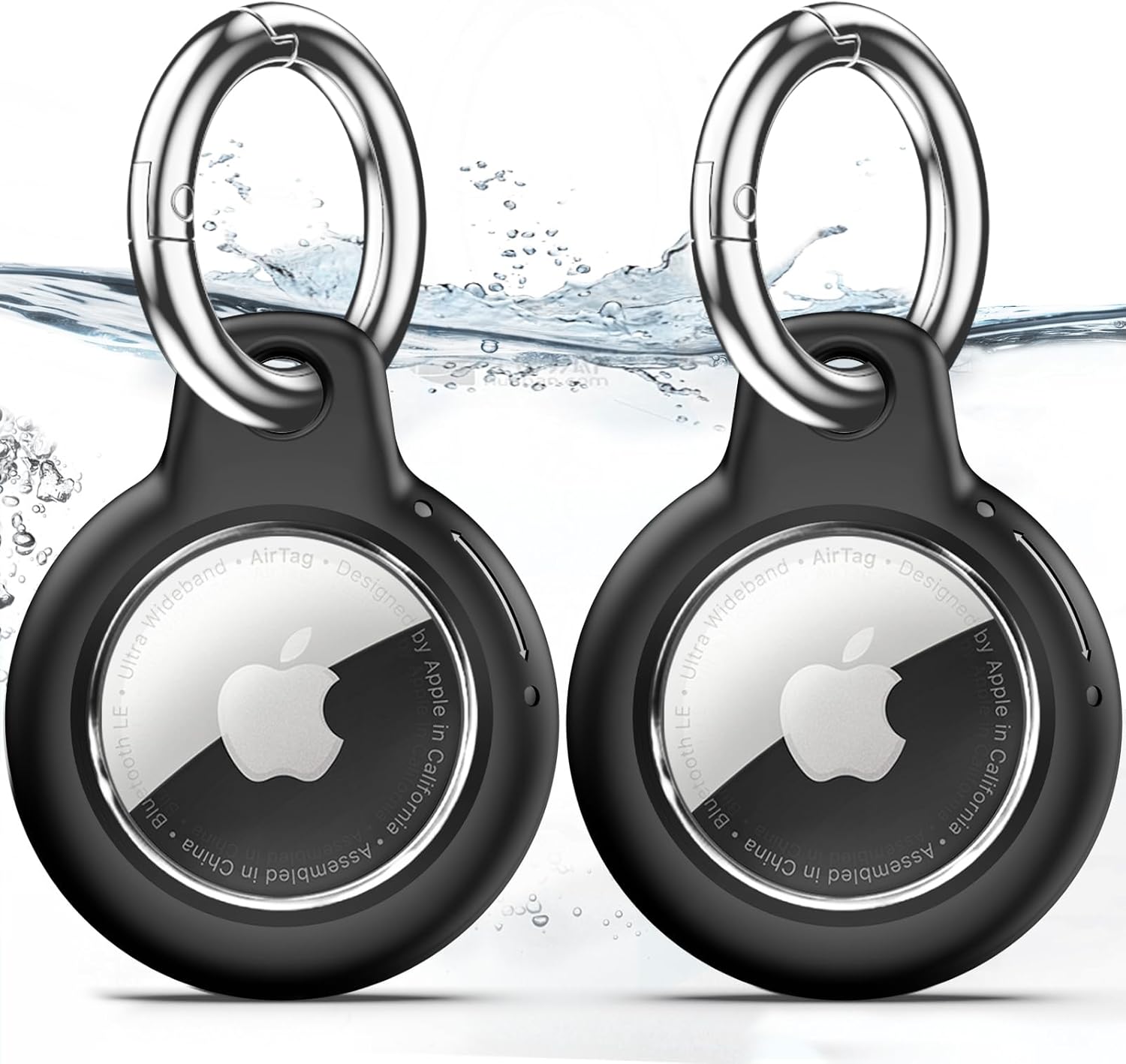 Amazon.com: Upgrade Waterproof 2 Pack Airtags Holder with Apple Airtags ...