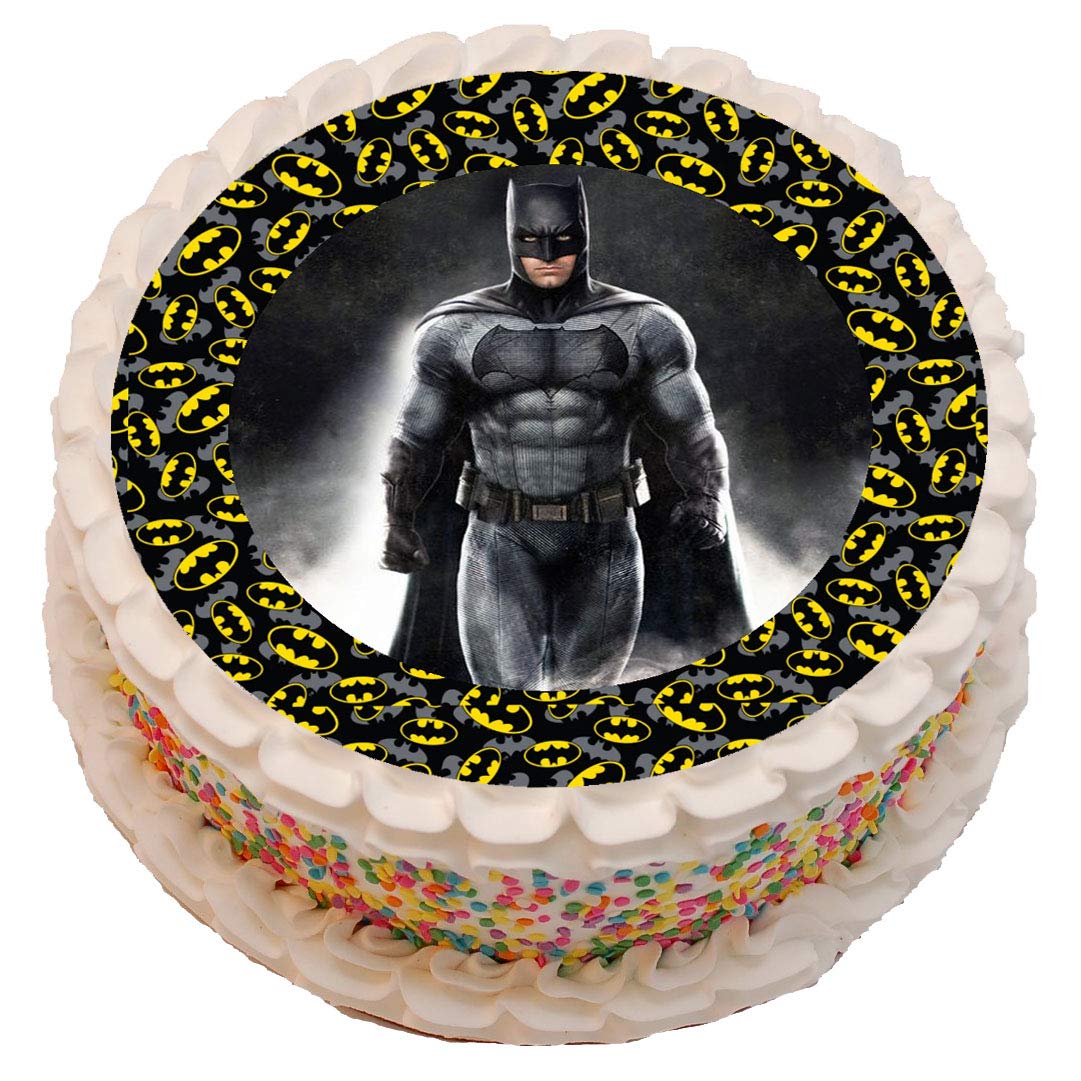 Buy Batman Themed PRECUT Cake Topper 8 Inch Round Edible Icing Sheet ...