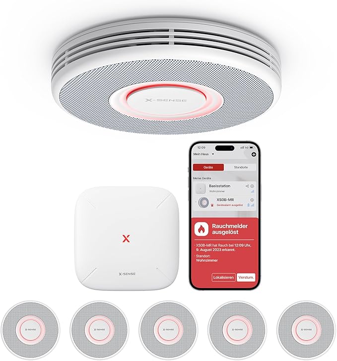 X-Sense XS0B-MR61 Smart Smoke Detector WLAN with Voice Output and 17 ...