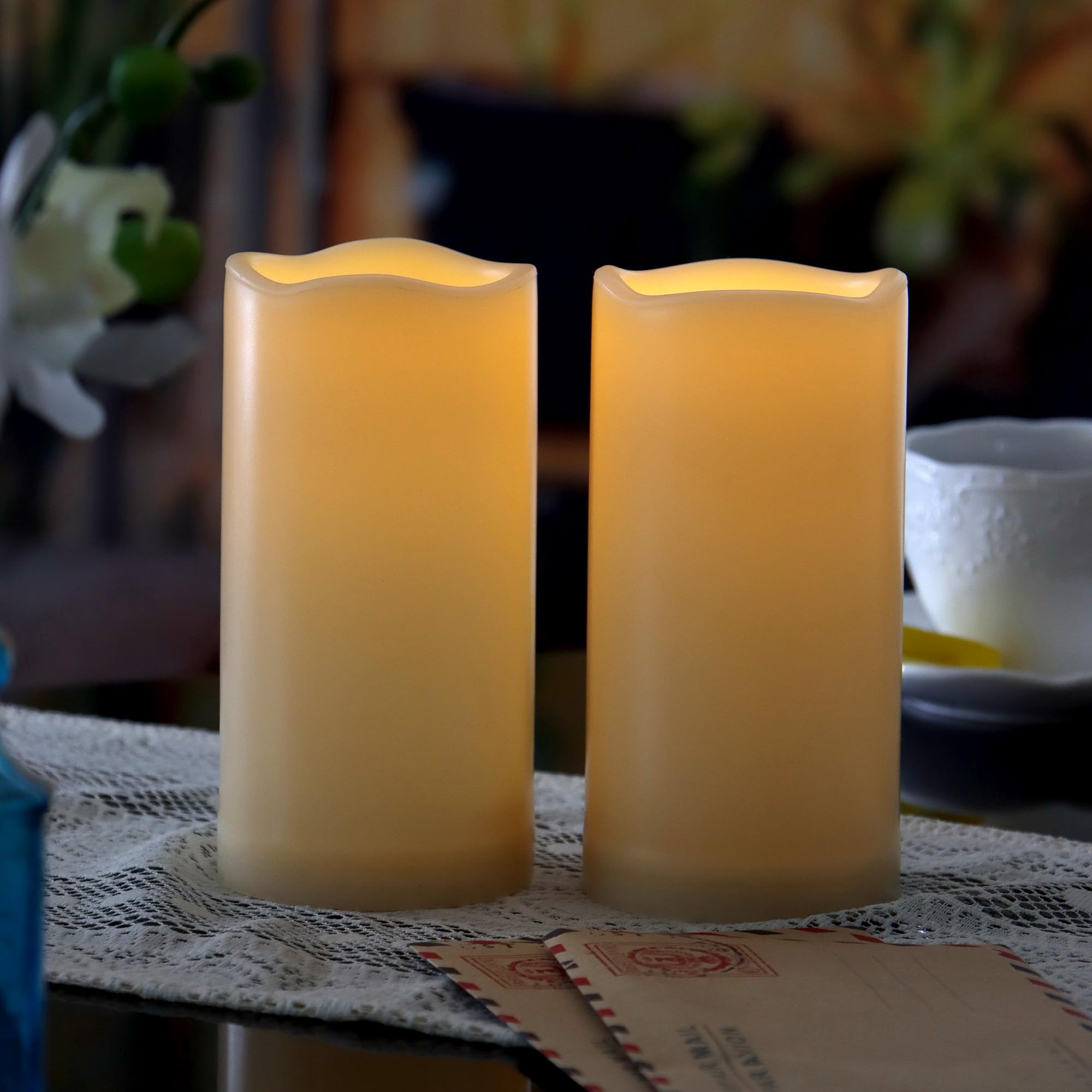 Salipt 6 Pack LED Flickering Battery Operated Candles Salipt Flameless ...