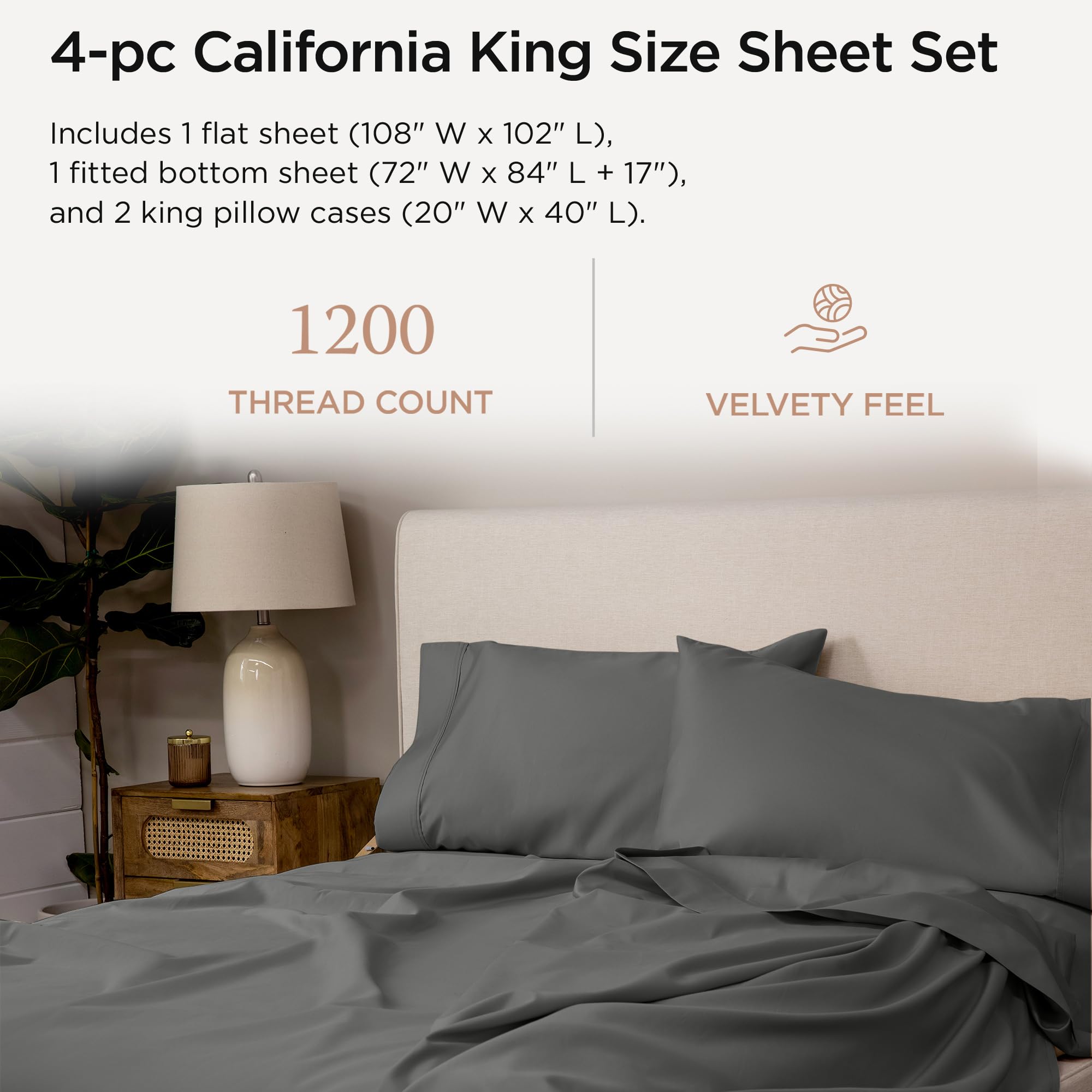 Threadmill 100% Supima Cotton Sheets, 1200 Thread Count Cotton Sheets ...