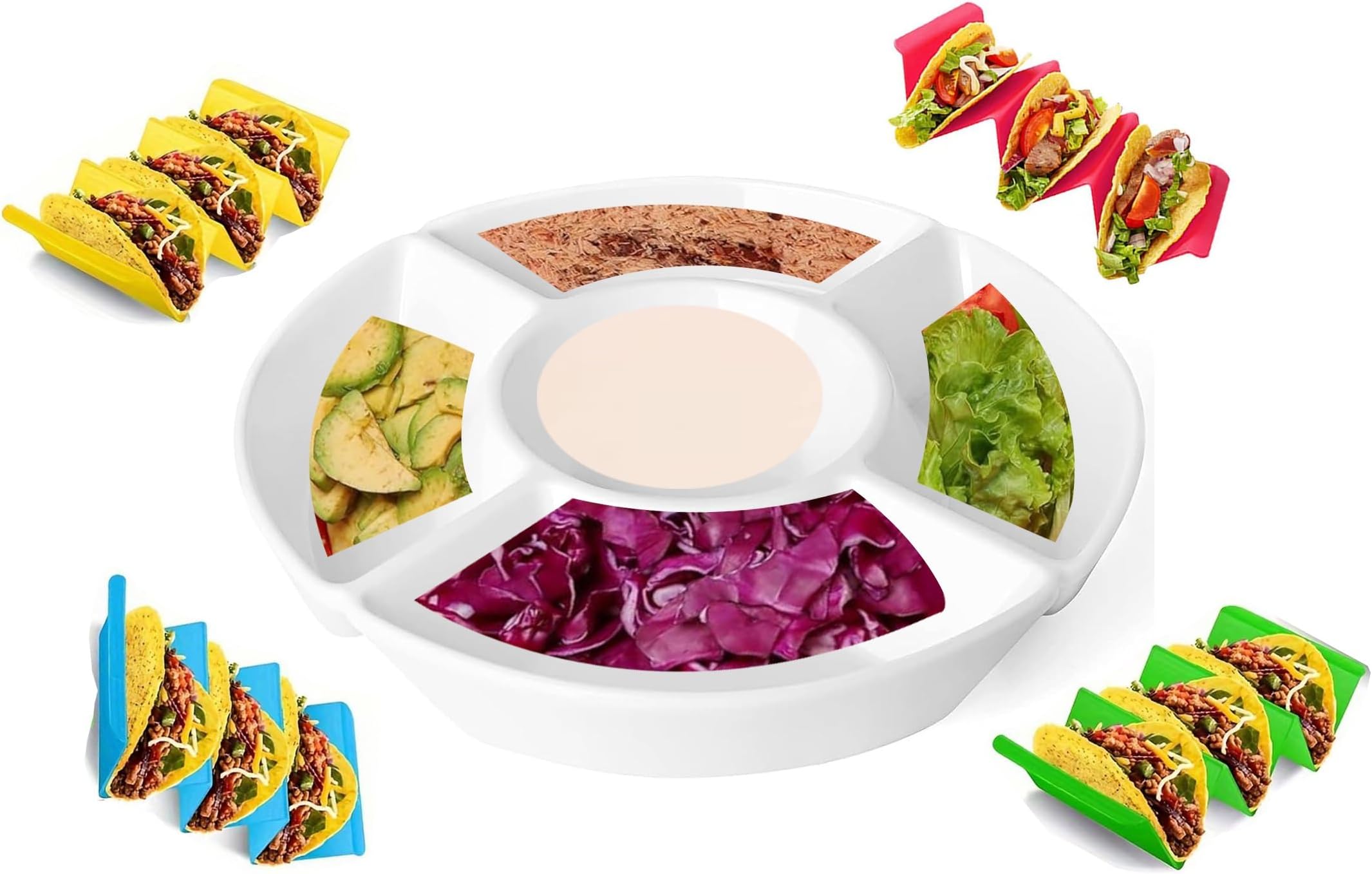 Amazon.com: Taco Bar Serving Set for a Party with 12pcs Tortilla ...