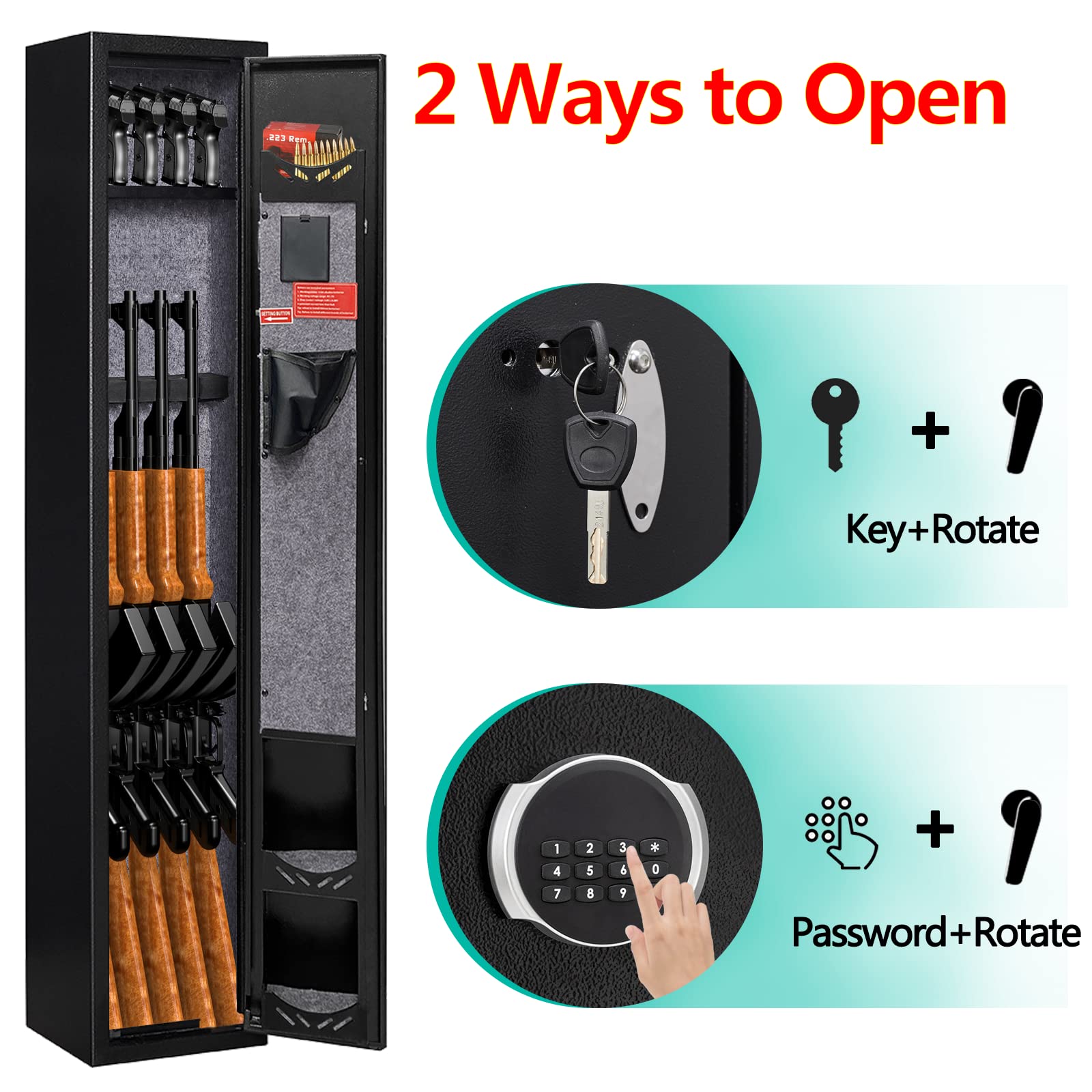 Snapklik.com : KAER Gun Safe,Rifle Safe,Gun Safes For Home Rifle And ...