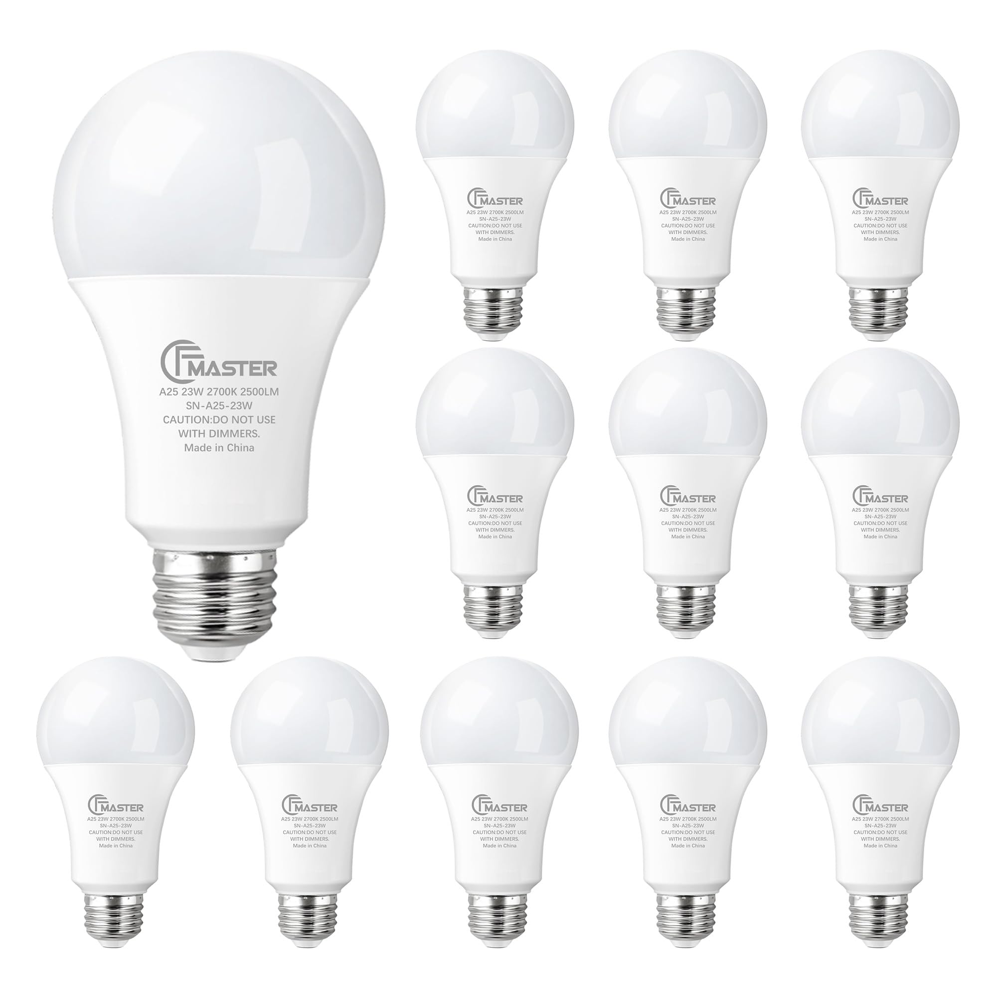 JIANGSILING A25 LED Light Bulb, 150W-200W Equivalent Light Bulbs, 23W ...