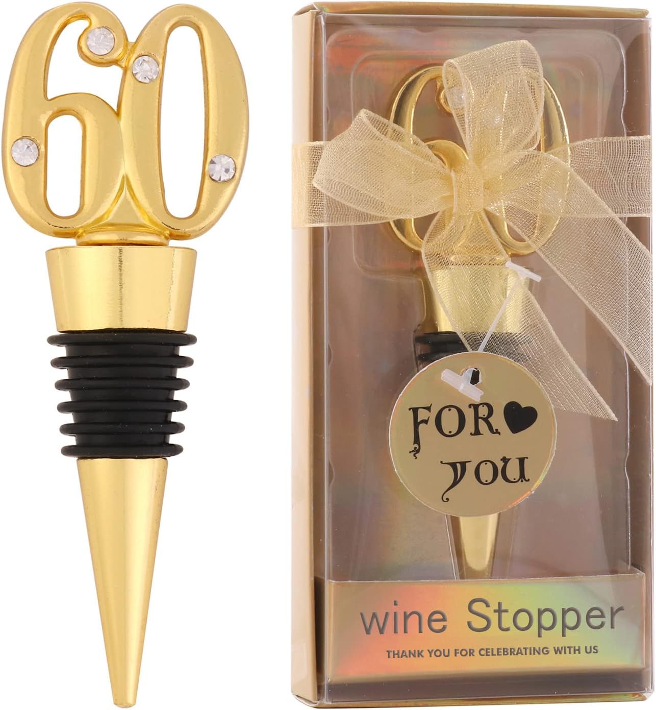 Amazon.com: 24-Pack 60 Wine Bottle Stopper to Keep for 60th Birthday ...