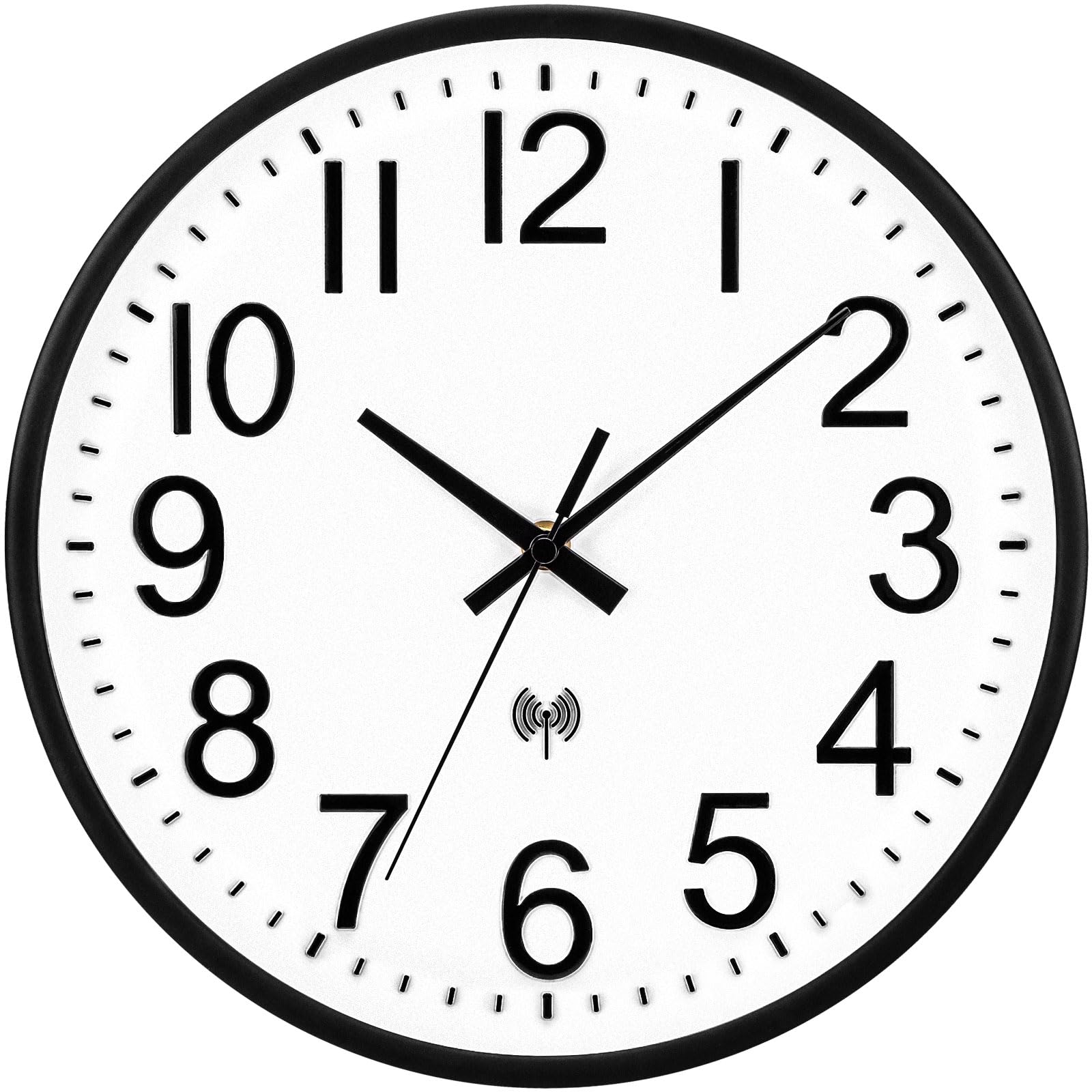 NESIFEE Modern Radio-Controlled Clock, Silent Wall Clock, No Ticking ...