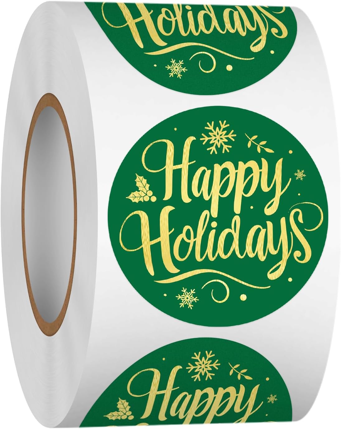 Amazon.com: Happy Holidays Tree Stickers 1 inch Round Tag Label ...