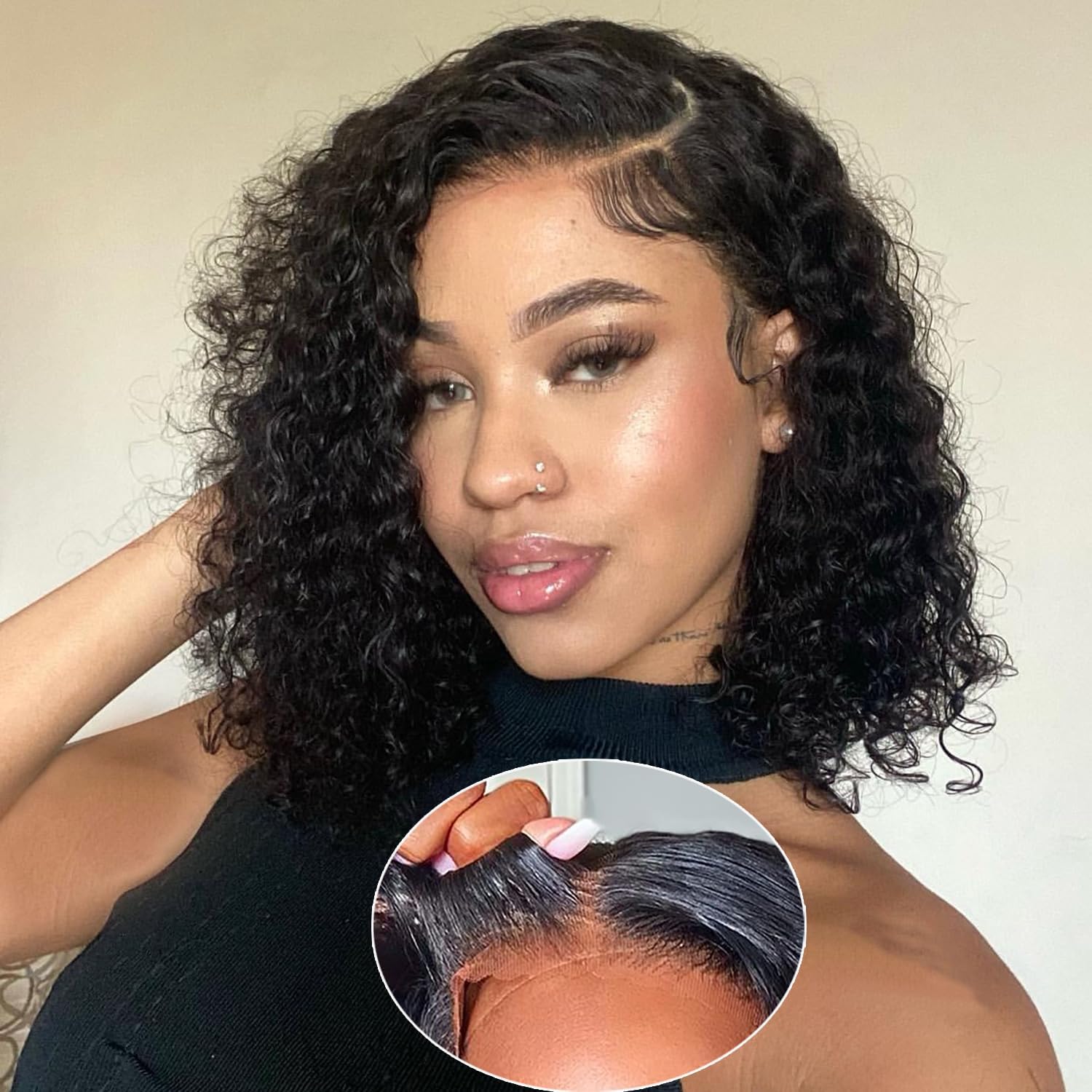 Amazon.com : Wear and Go Glueless Wigs Human Hair Pre Plucked Deep Wave ...