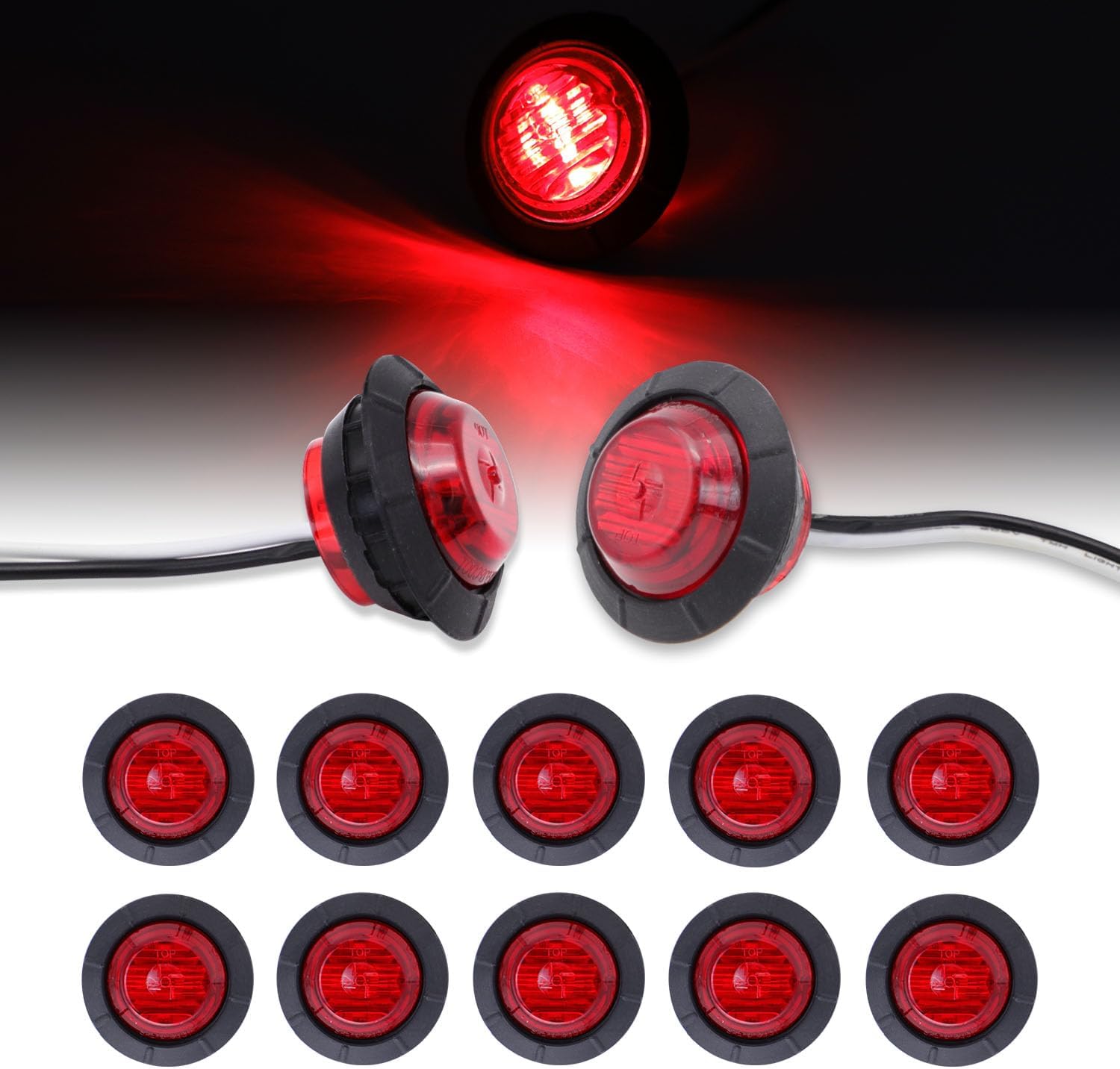 Amazon.com: Ledvillage 12 Pcs 1-1/4 Inch Mount Red LED Clearance Side ...