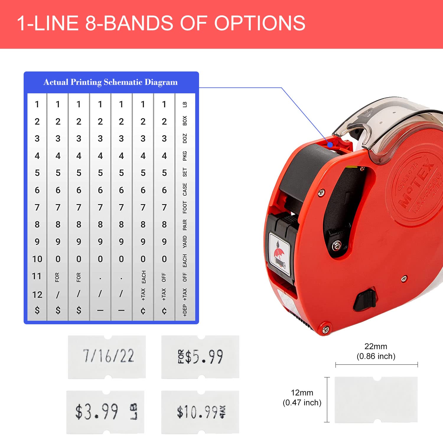 Snapklik.com : Motex Genuine MX-5500NEW 1 Line 8 Digits Price Tag Gun ...