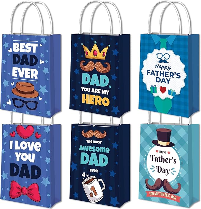 Amazon.com: BVFKDLJ 16 Pack Father's Day Gift Bags Happy Father's Day ...