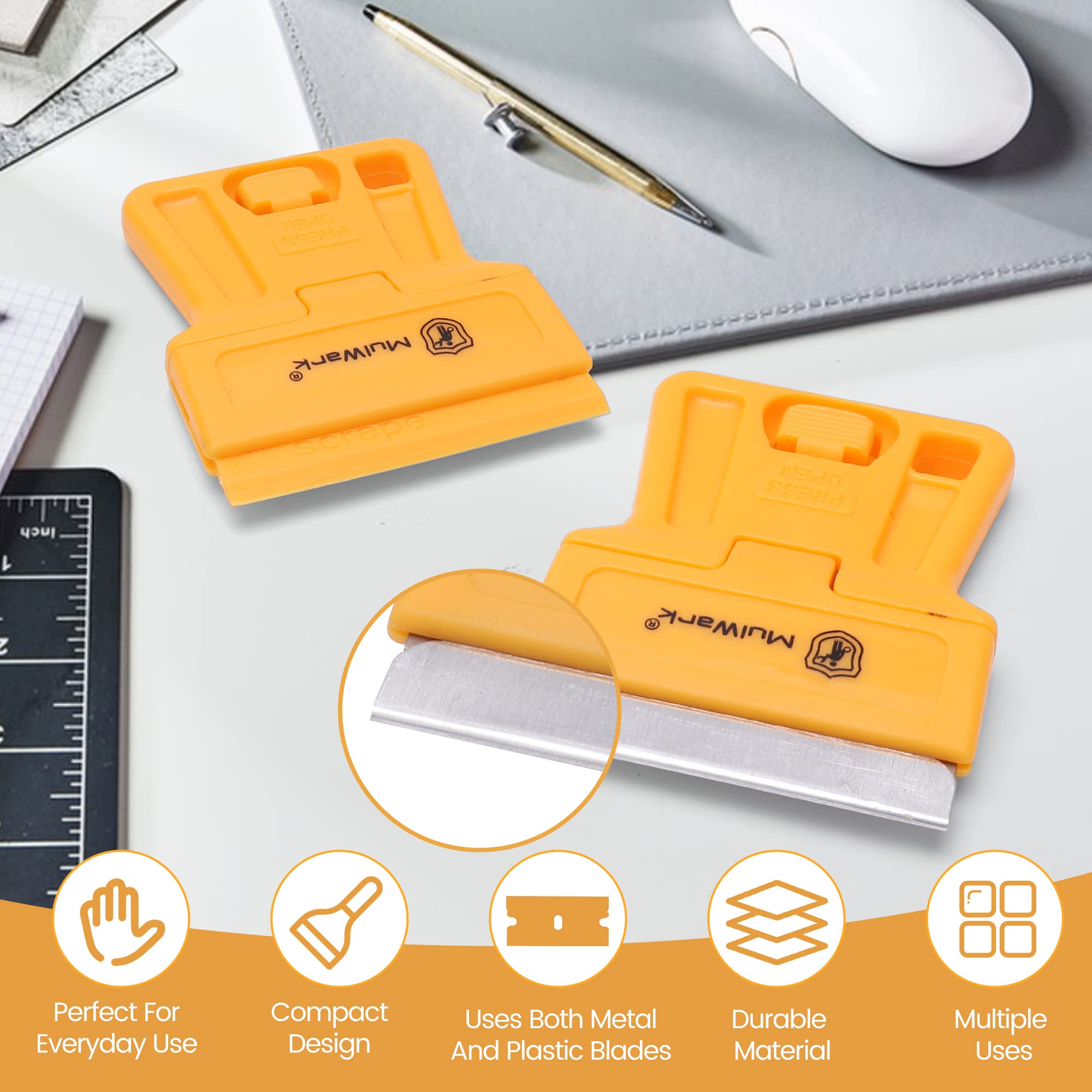 Snapklik.com : MulWark Razor Blade Tool Set, 8-Pack Mini Plastic Scrapers