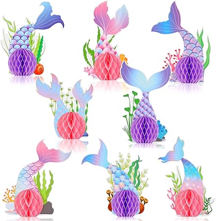 Amazon.com: Jetec 8 Pieces Mermaid Centerpiece for Tables Mermaid ...