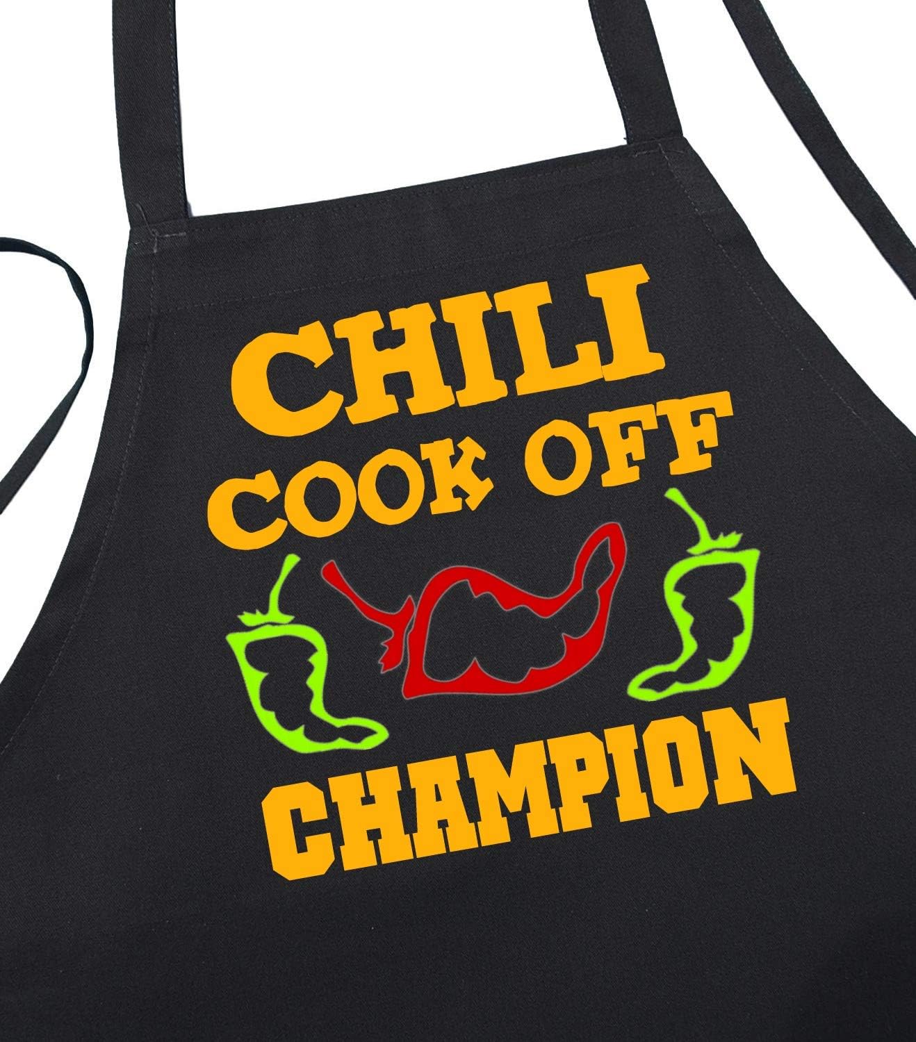 Amazon.com: Chili Cook Off Champion Black Apron, Chili Contest Apron ...