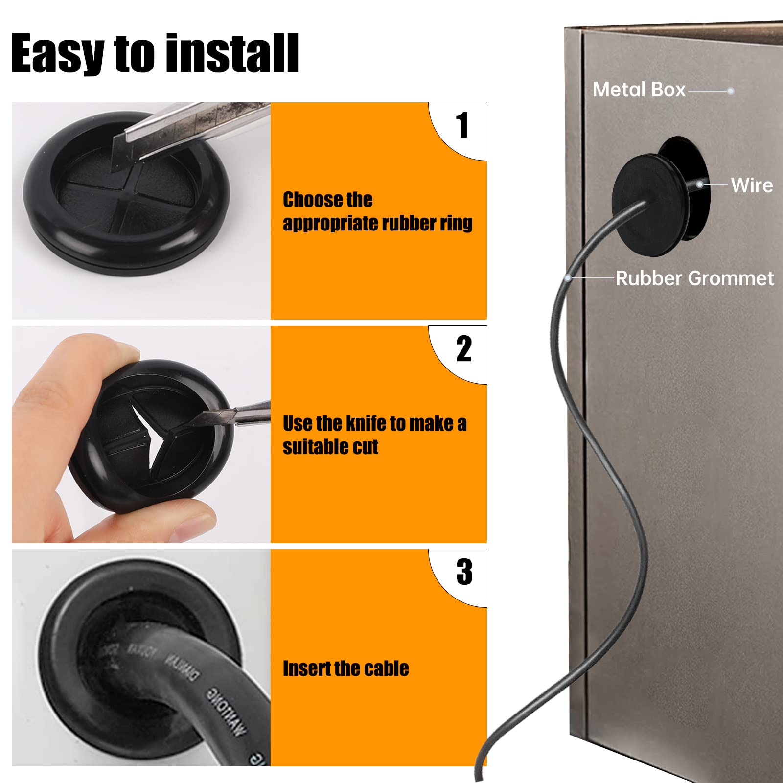 Snapklik.com : 1-3/8" Rubber Grommets Wire Protection Drill Hole ...