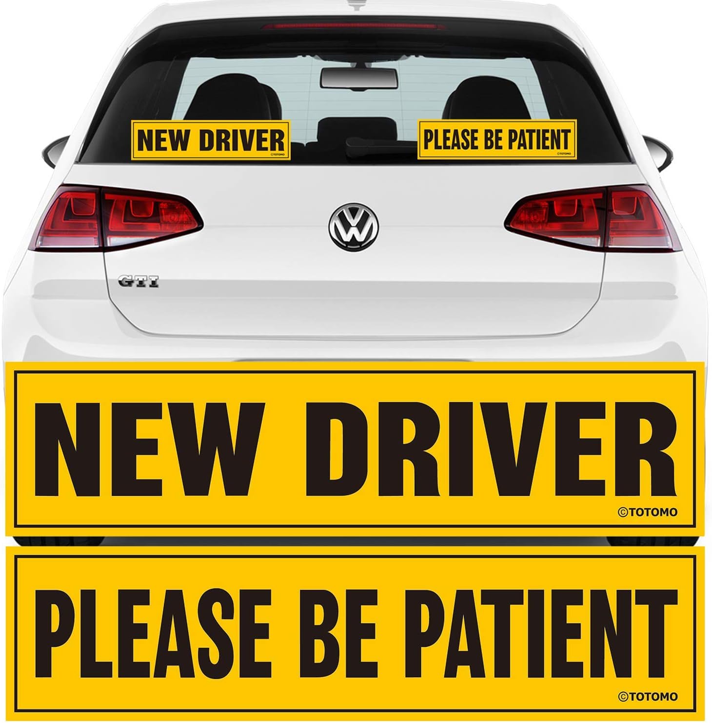 Amazon.com: Yellow: New Driver Please Be Patient Bumper Sticker ...