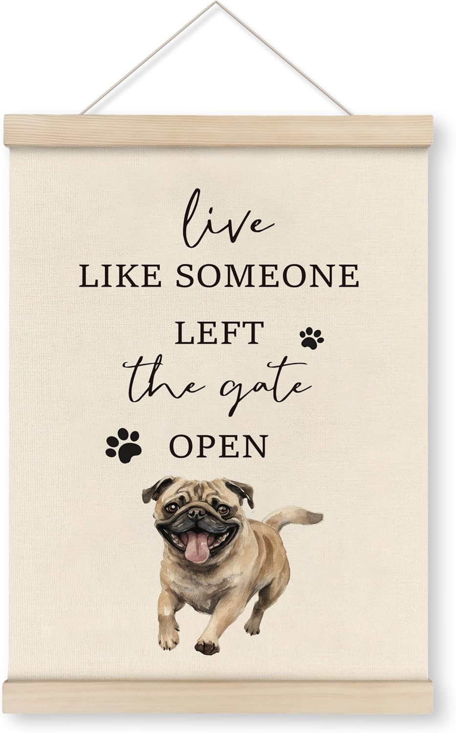 Amazon.com: HRQKO Pug Decor Poster Hanger Frame, Pug Gifts for Pug ...