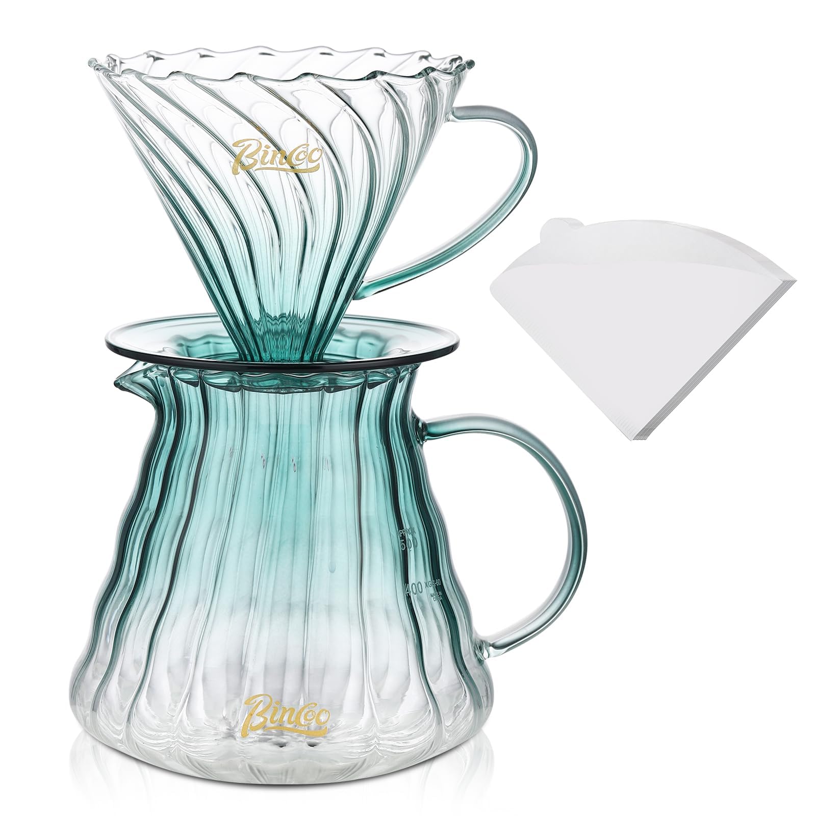 Amazon.com: Bincoo Pour Over Coffee Maker Set with Dripper Size 02 ...