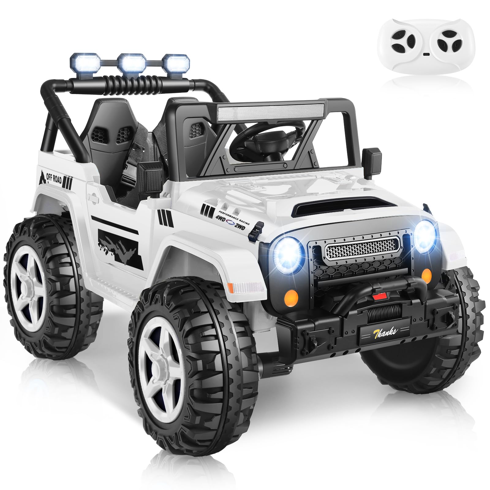 Amazon.com: Hikole 24 Volt Ride on Car with Remote Control, 4WD/2WD Switchable 2 Seater Electric ...