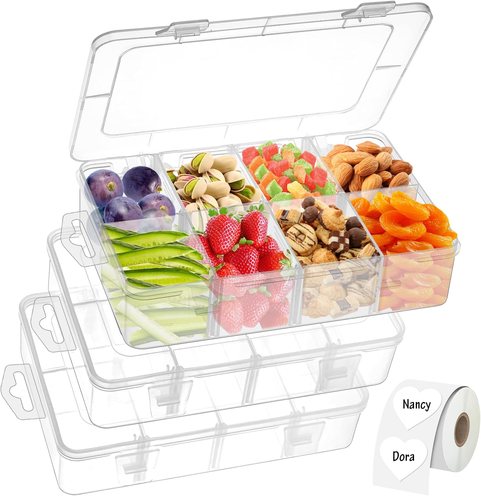 Amazon.com: YODITI 2 Pcs Snackle Box Container: Tackle Box for Snacks ...