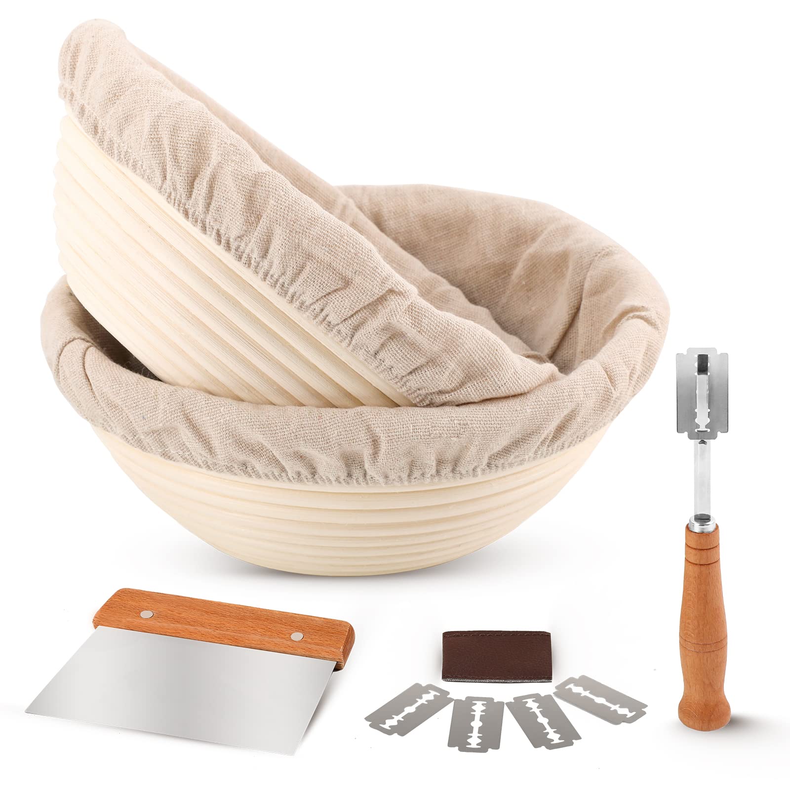 Amazon.com: Komiikka Bread Proofing Baskets Set of 2, Sourdough Bread ...