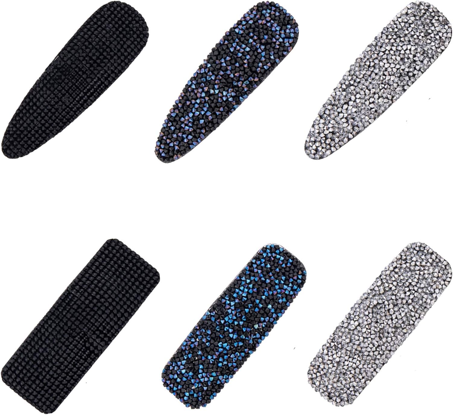 Amazon.com: 4PCS Large XL Diamante Rhinestone Crystal Snap Hair Clip ...