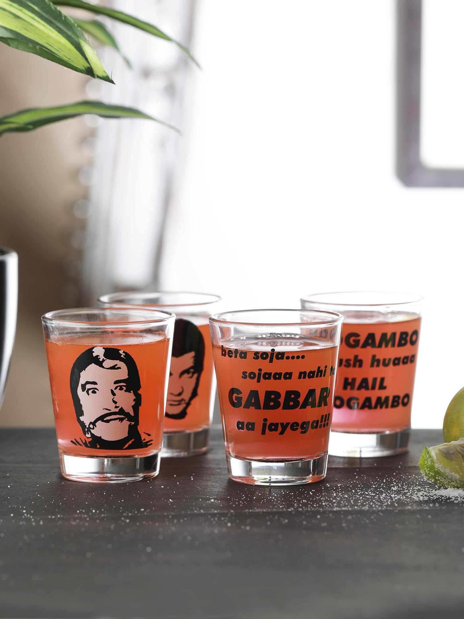 Buy Ek Do Dhai Rangeela Shot Glass Cart Tray Set with 6 Premium Shot ...
