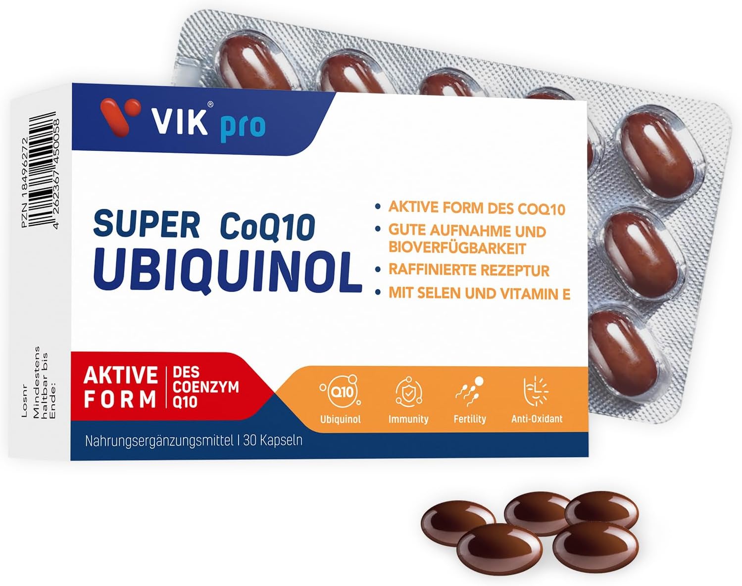 VIK Pro Kaneka Ubiquinol Coenzyme Q10 100mg 30 High Quality Q10 ...
