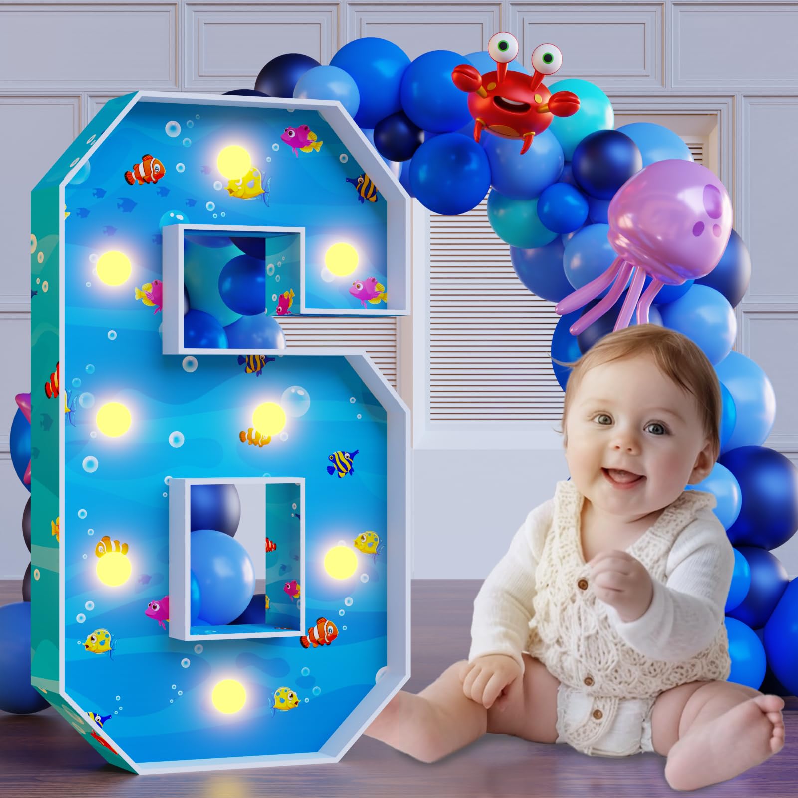 Snapklik.com : Marquee Numbers Ocean Birthday Decorations: 3ft Large ...