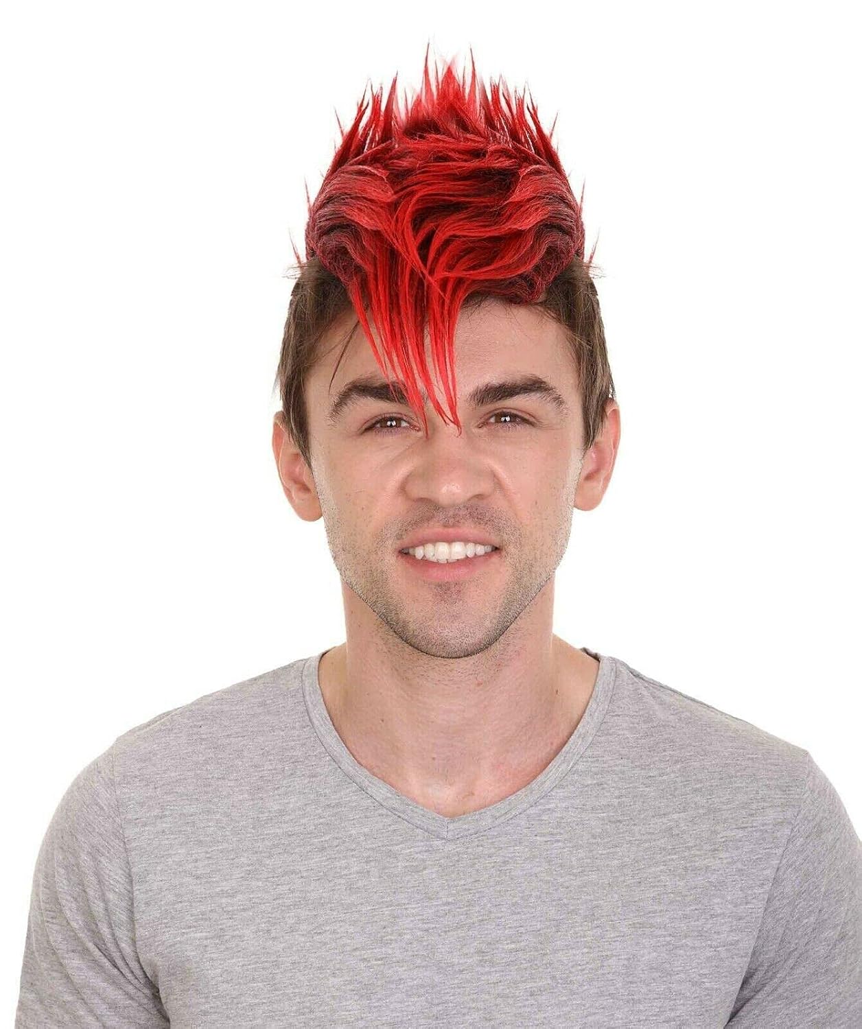 Amazon.com: HPO Adult Men's Color Styles Mohawk Punk Rock Spiky Wig ...