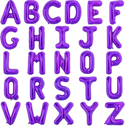 Amazon.com: TONIFUL 52 Pieces 16 Inch Purple Letter A-Z Balloons,Custom ...