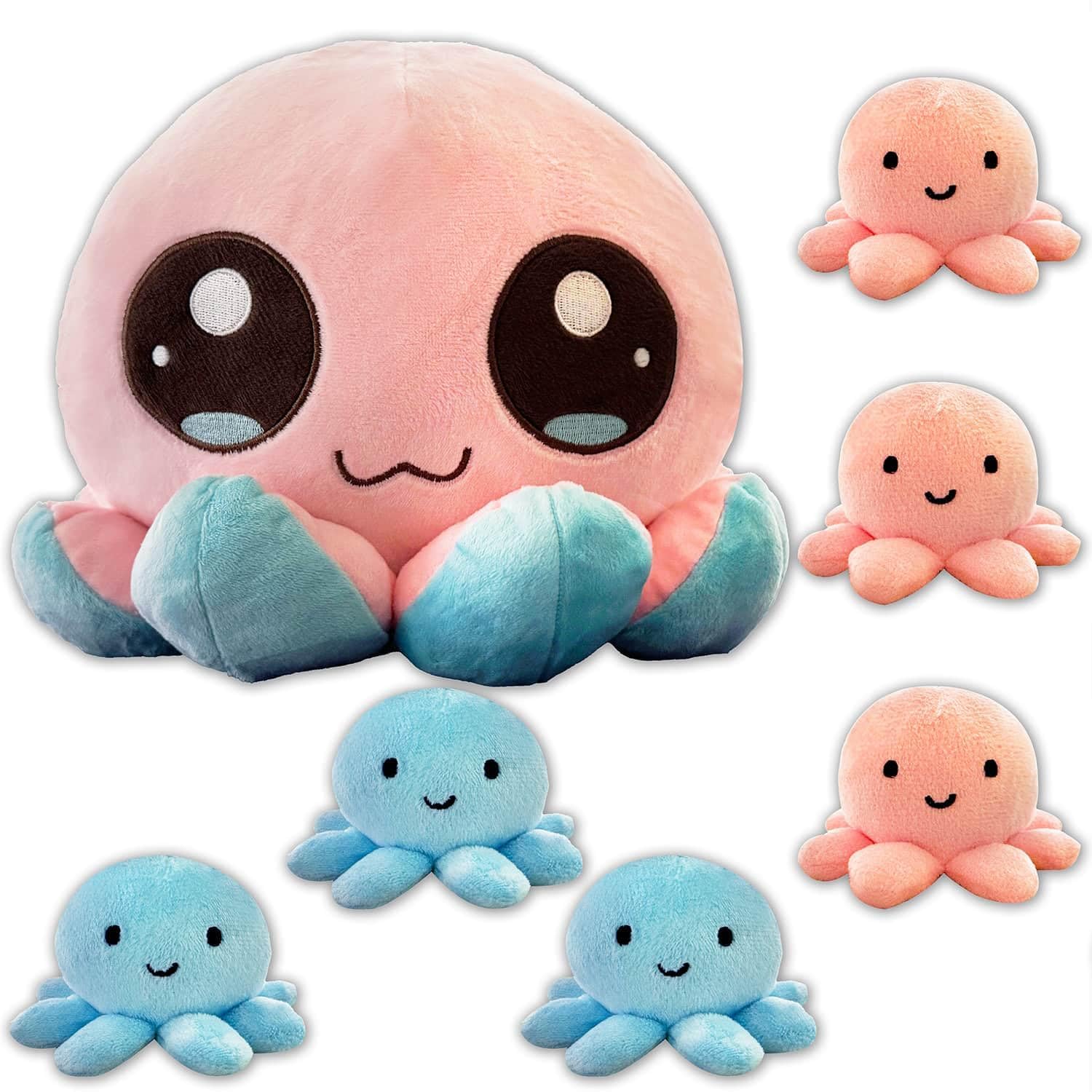 Amazon.com: BelugaDesign Octopus Plush Toy | 7 Bulk Bundle Pink Blue ...