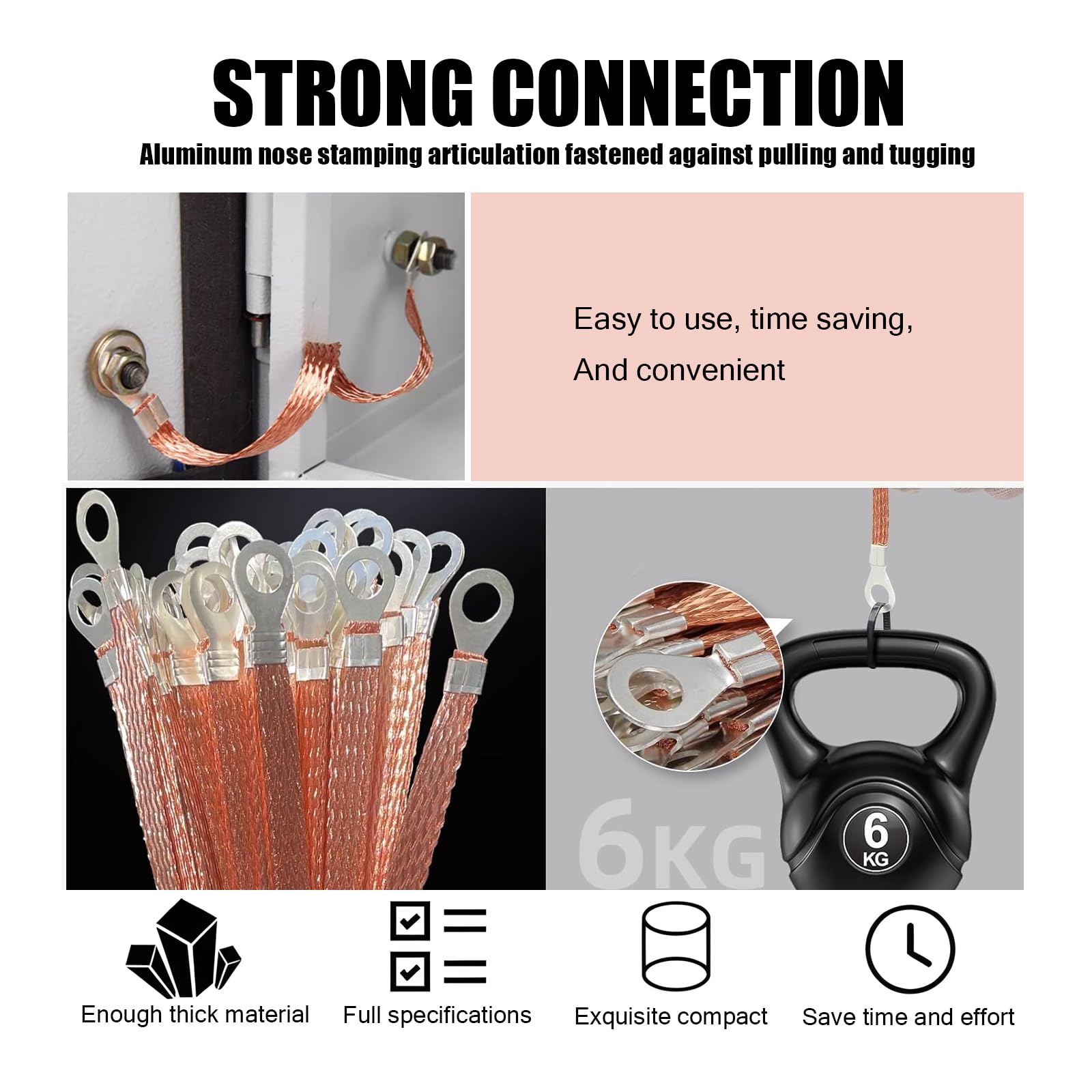 Snapklik.com : Jewkot 5 PCS Car Ground Wire Combination Set, 6mm2 Eight ...